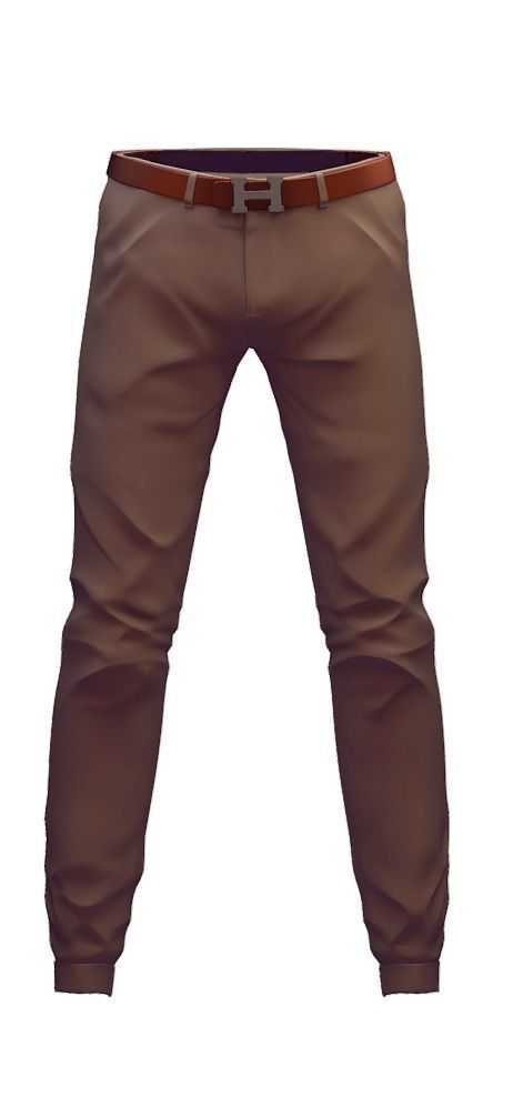 3D model Cartoon High Poly Subdivision Brown Pants Belt 3D Model VR ...