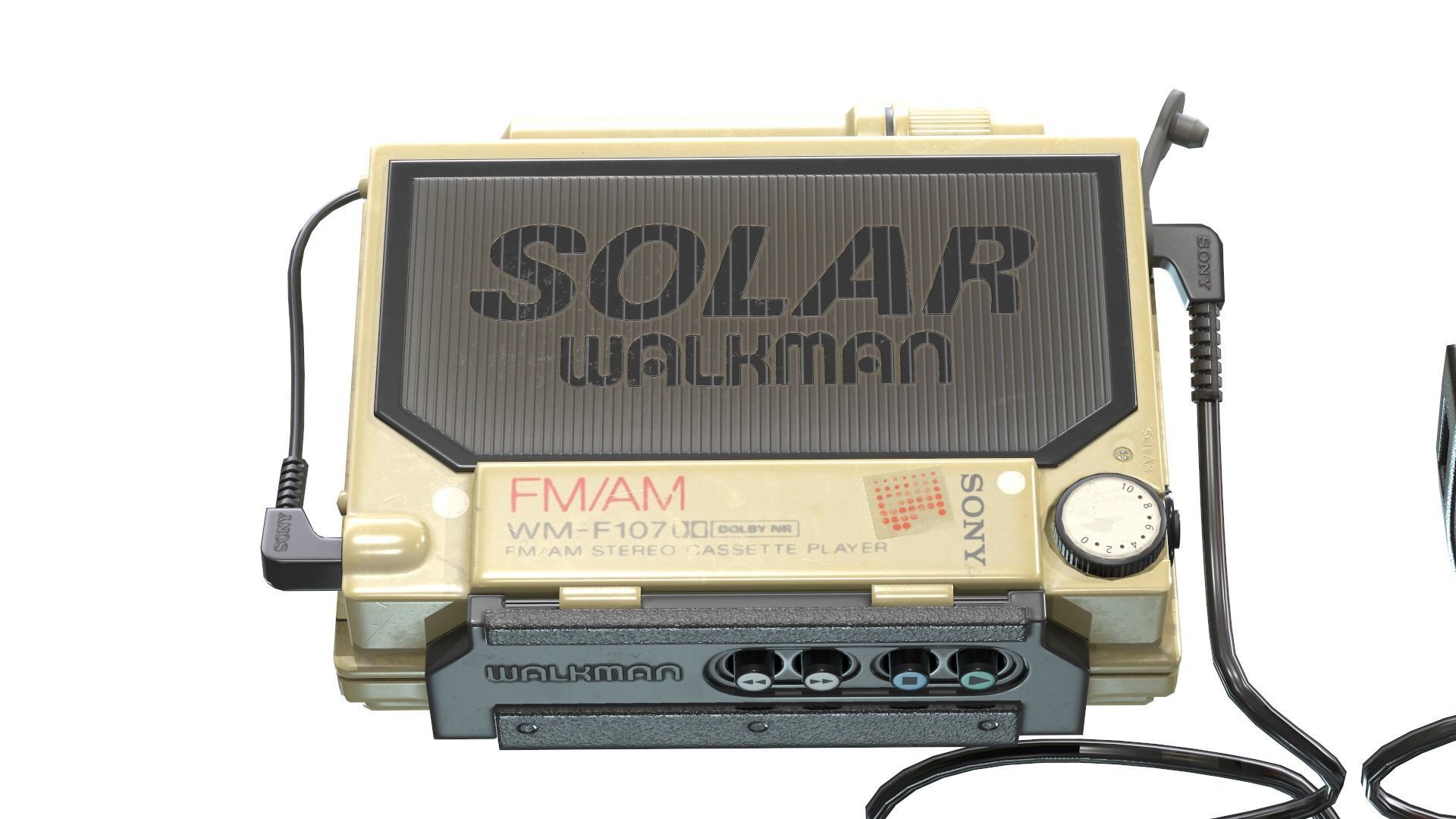 3D model Cassette Player Solar Walkman SONY VR / AR / low-poly | CGTrader