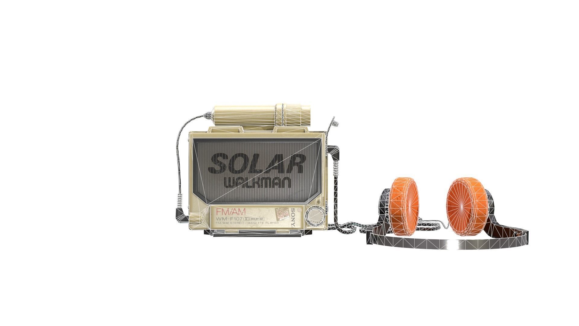 3D model Cassette Player Solar Walkman SONY VR / AR / low-poly | CGTrader