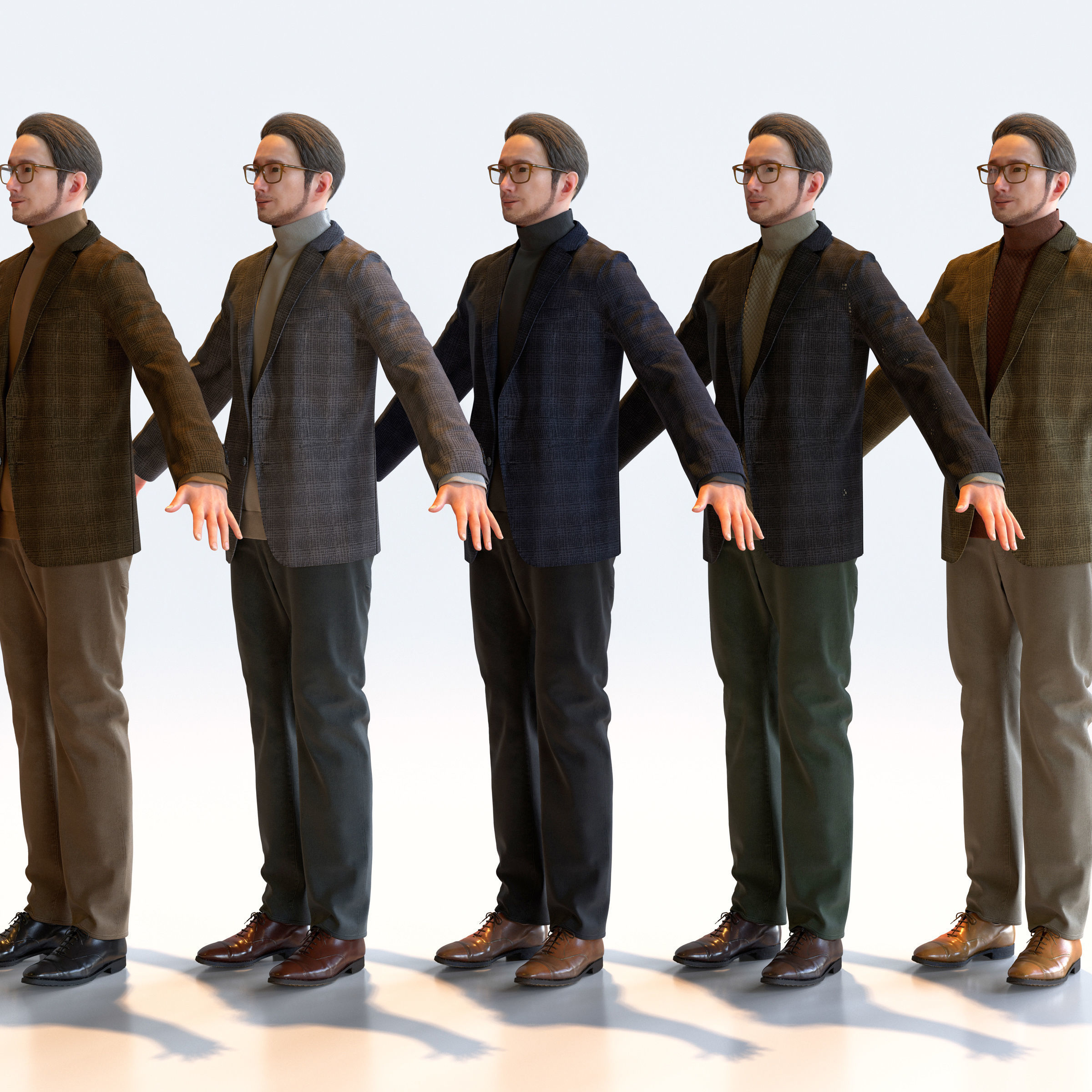 Asian Smart Casual Man in A-pose 1 - S1-M1U A 3D model | CGTrader