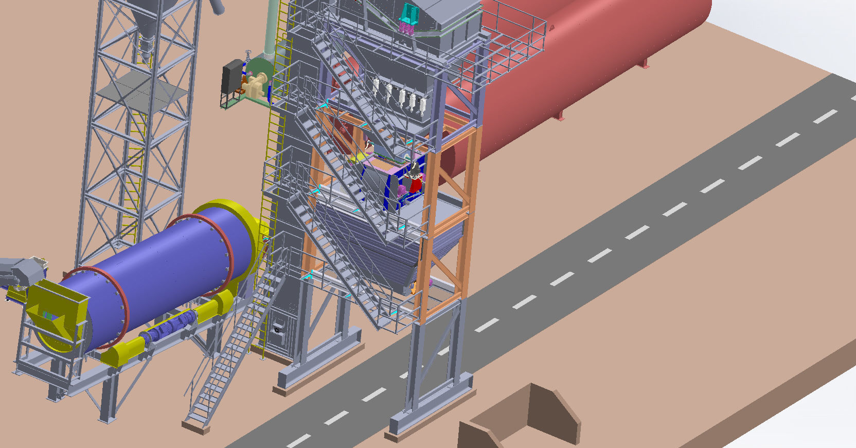 asphalt plant 160 tons -hour complete project 3D model | CGTrader