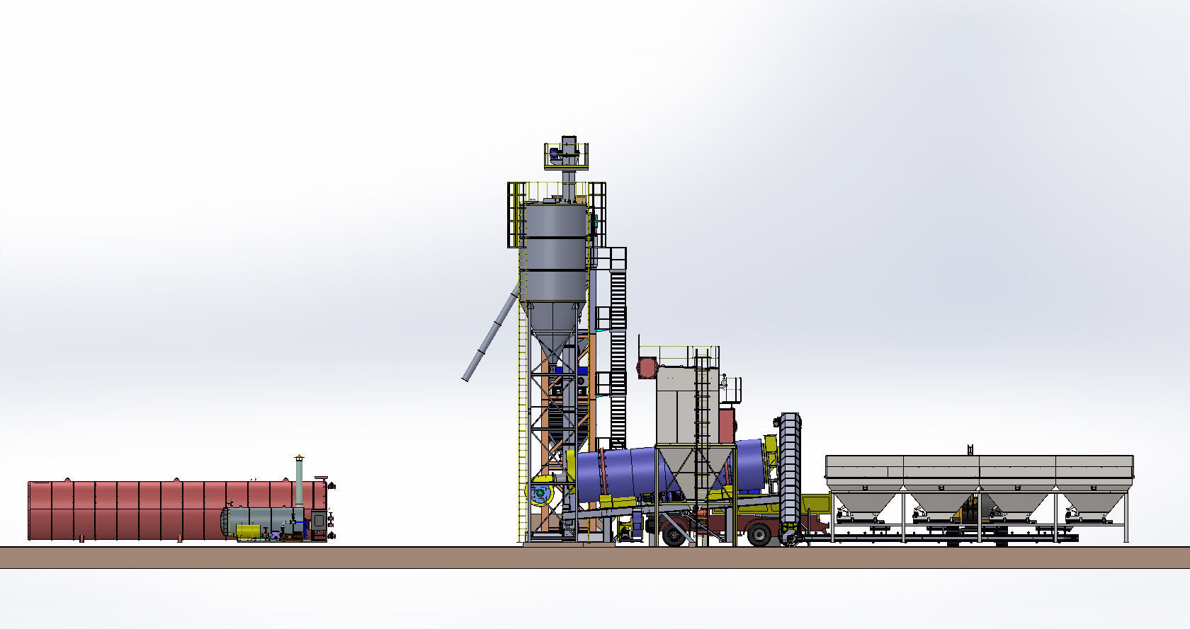 asphalt plant 160 tons -hour complete project 3D model | CGTrader