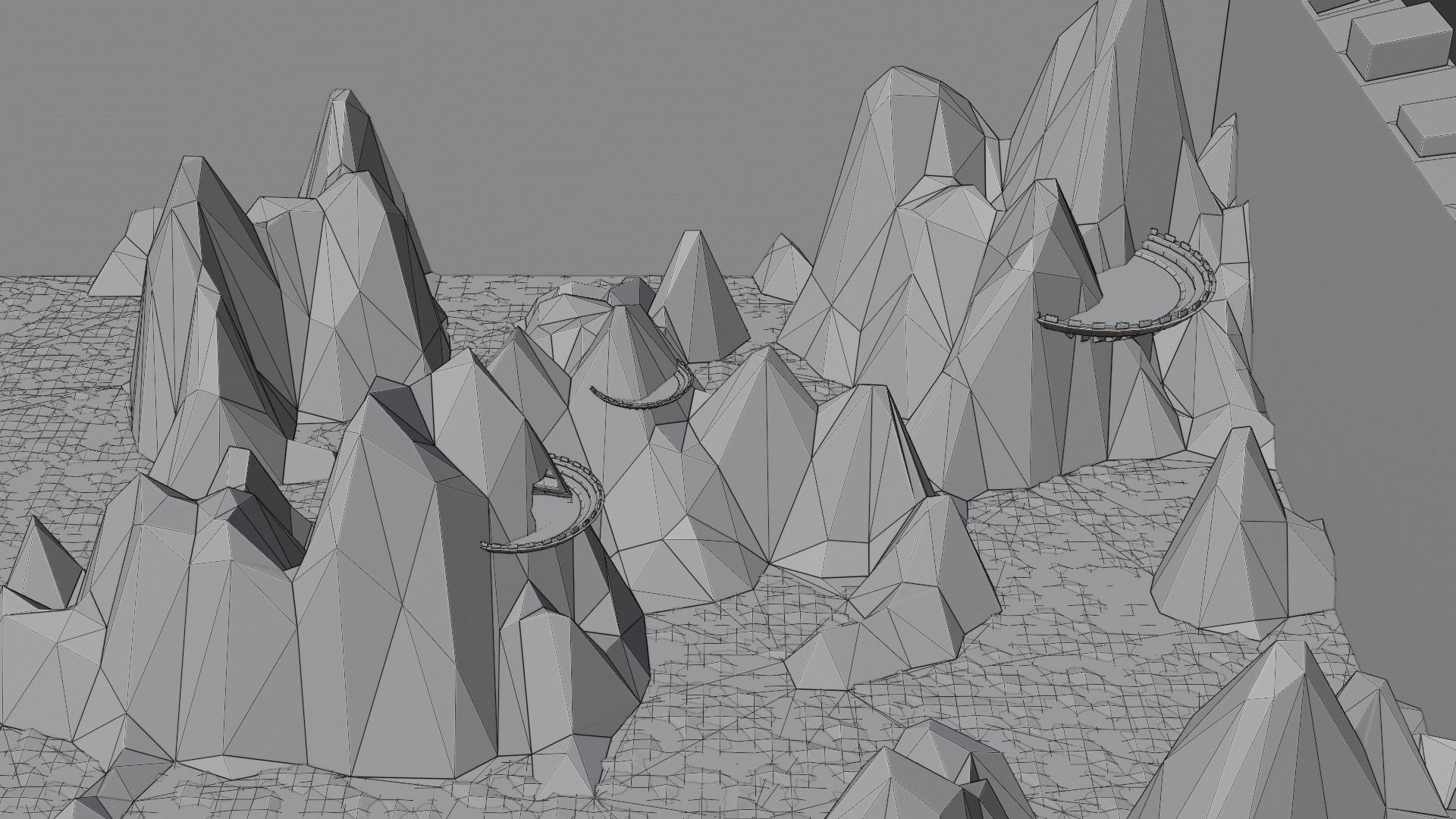 3D model Cartoon Landscape Low Poly 3D Hidden Mountain VR / AR / low ...