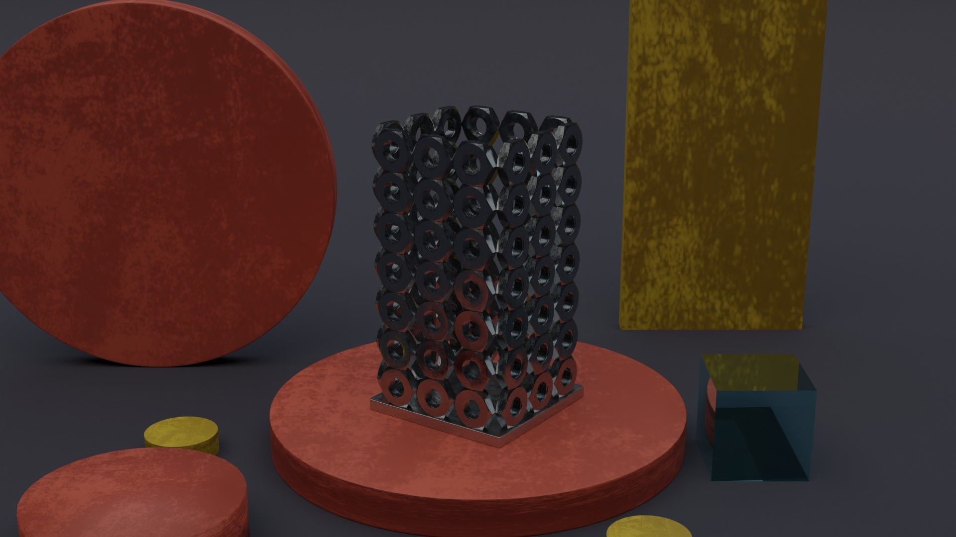 3D model Stylized nut pen holder VR / AR / low-poly | CGTrader