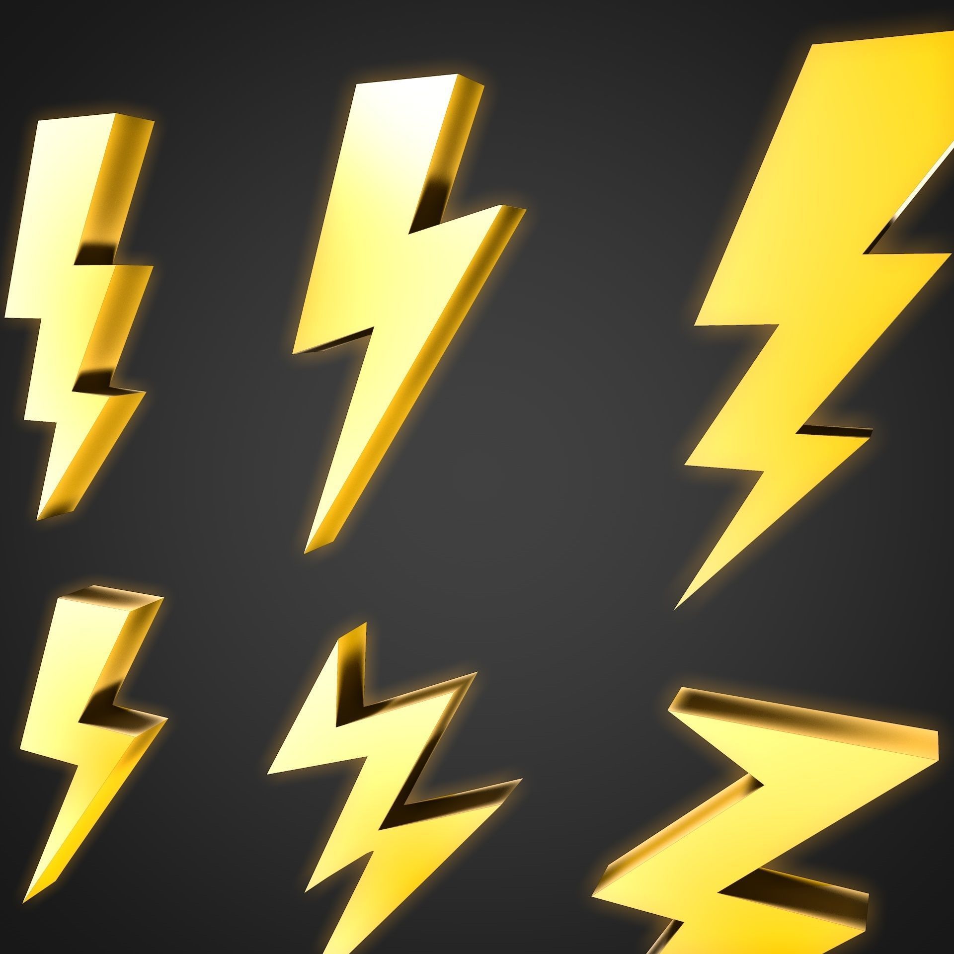 3D model Lightning Bolt Icon Thunderbolt Emoji 3D Collection VR / AR ...
