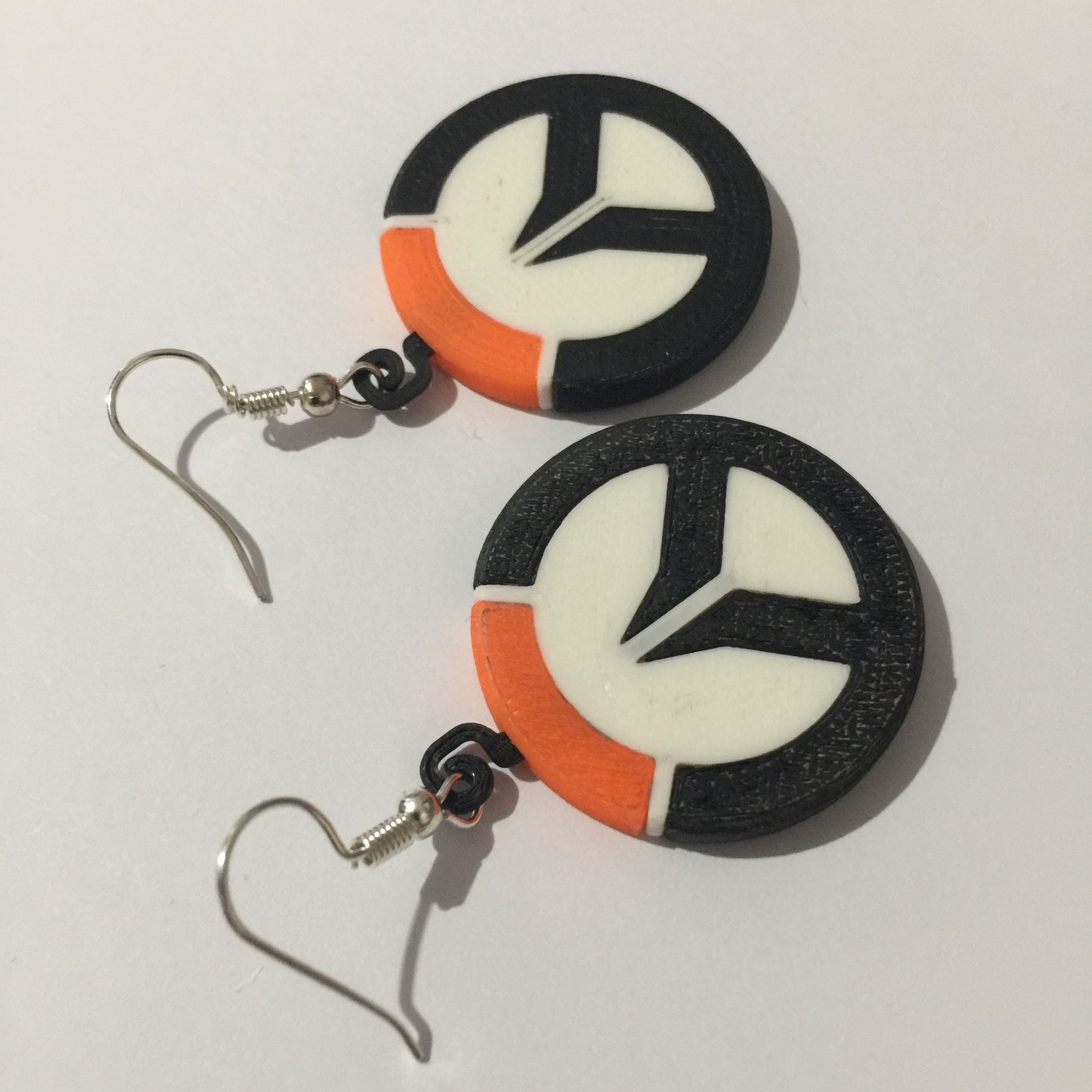 Overwatch Logo Earrings 3D model 3D printable | CGTrader