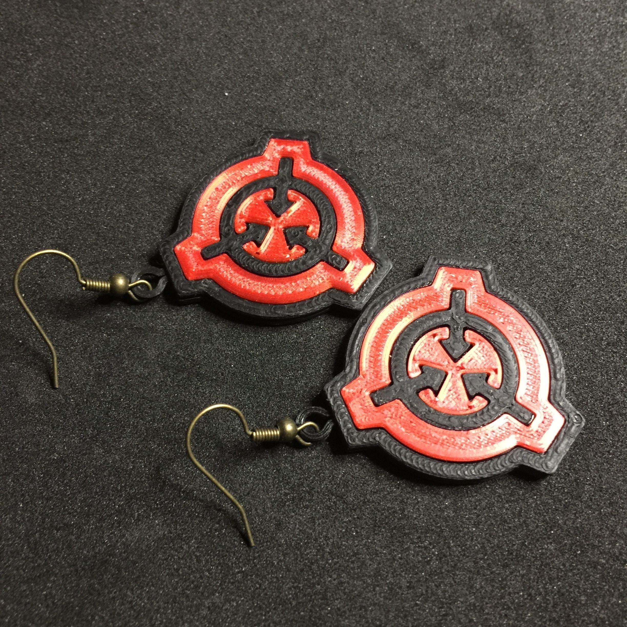 SCP Foundation Logo Earrings 3D model 3D printable | CGTrader