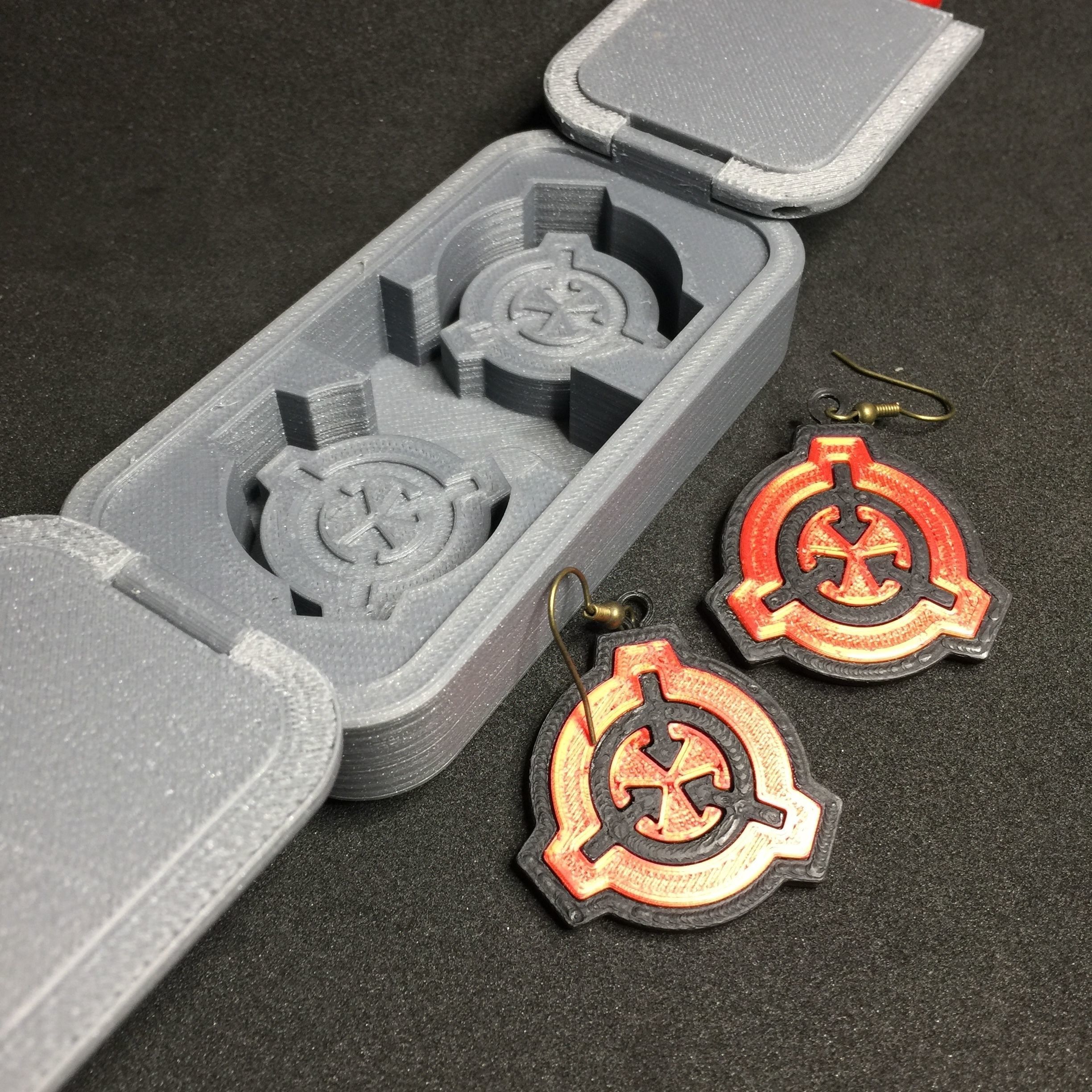 SCP Foundation Logo Earrings 3D model 3D printable | CGTrader