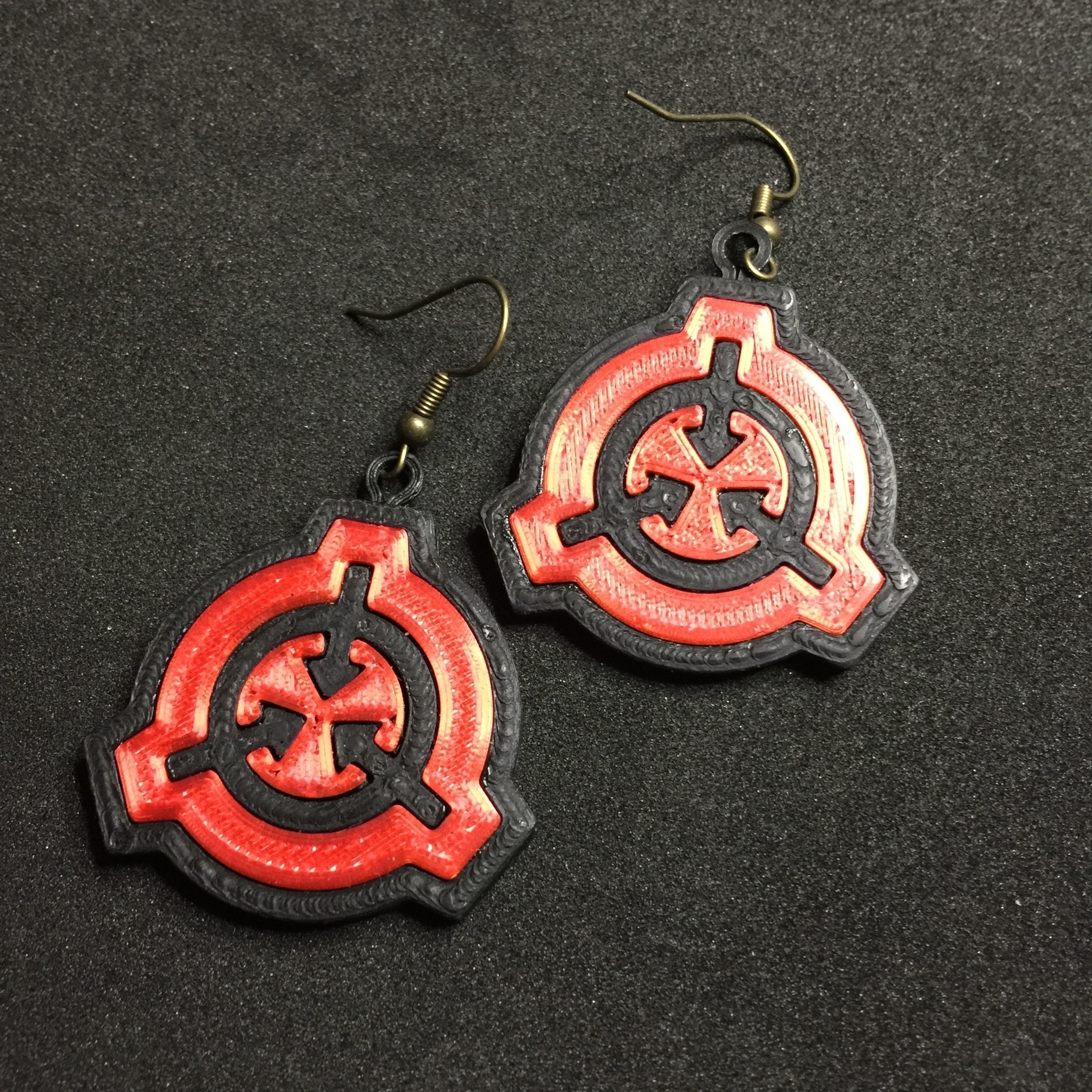 SCP Foundation Logo Earrings 3D model 3D printable | CGTrader