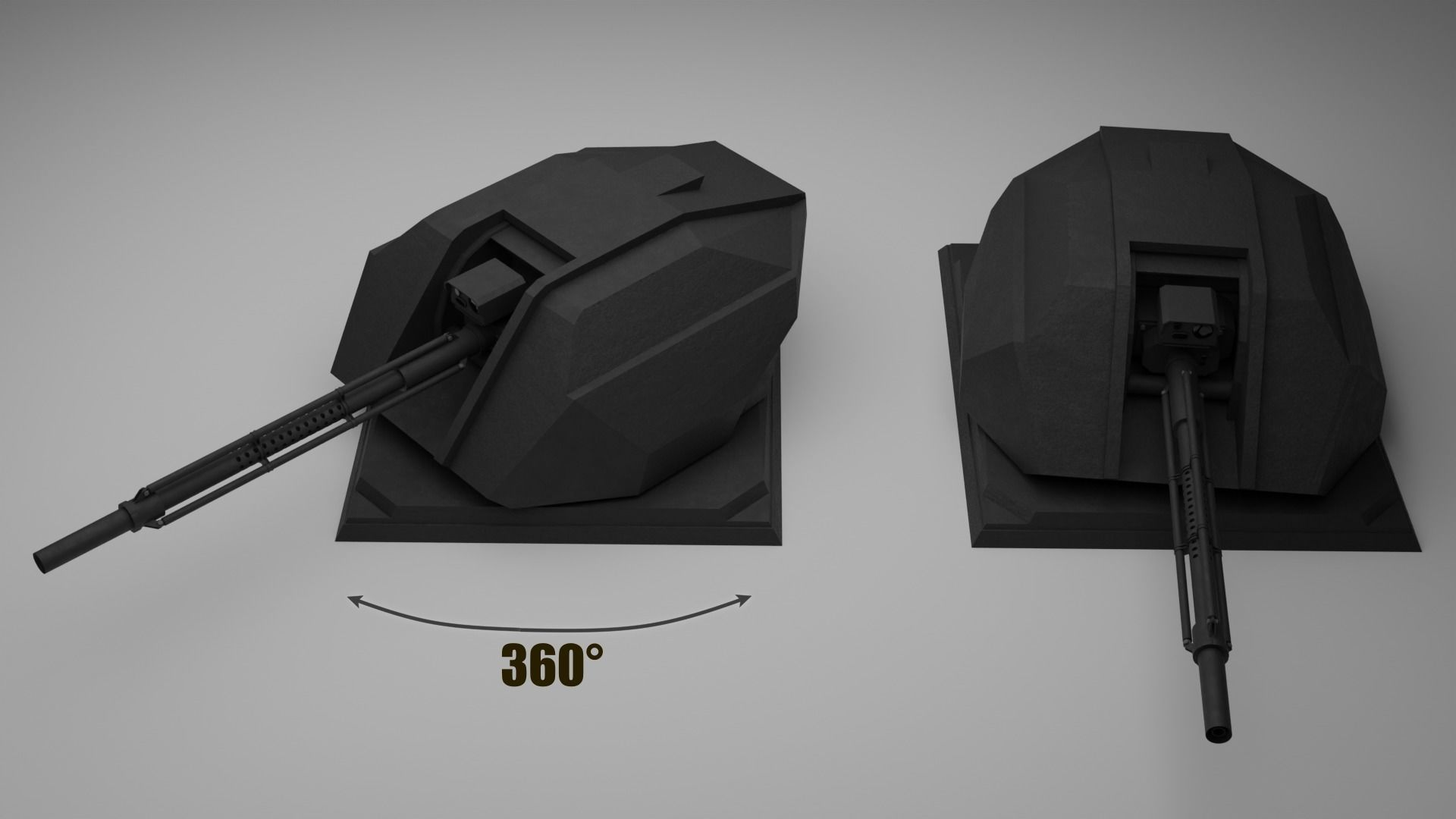 3D model SC-FI Turret 30mm for Eevee and Cycles VR / AR / low-poly ...