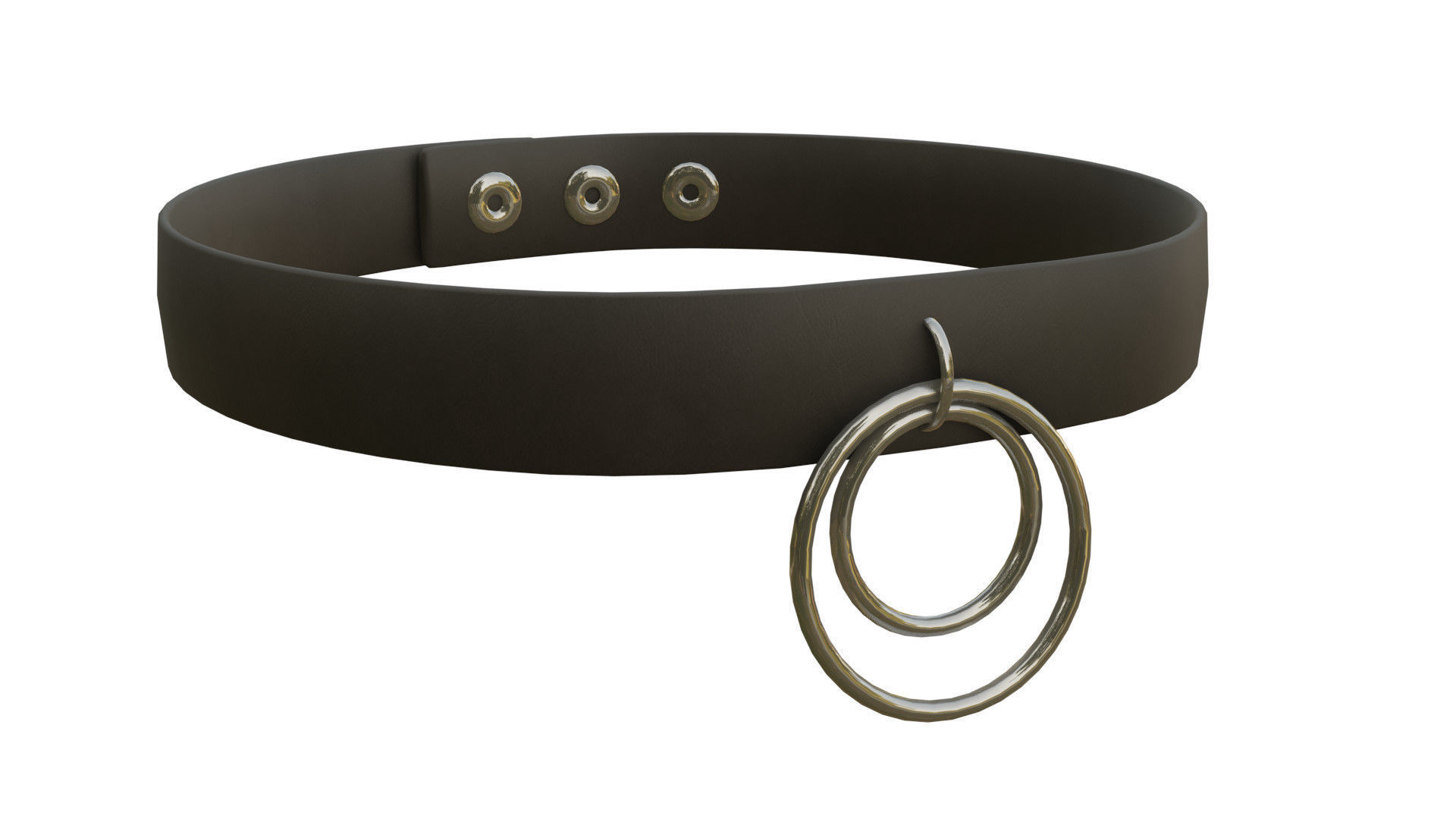 3D model human collar leather Choker necklace set of 6 VR / AR / low ...