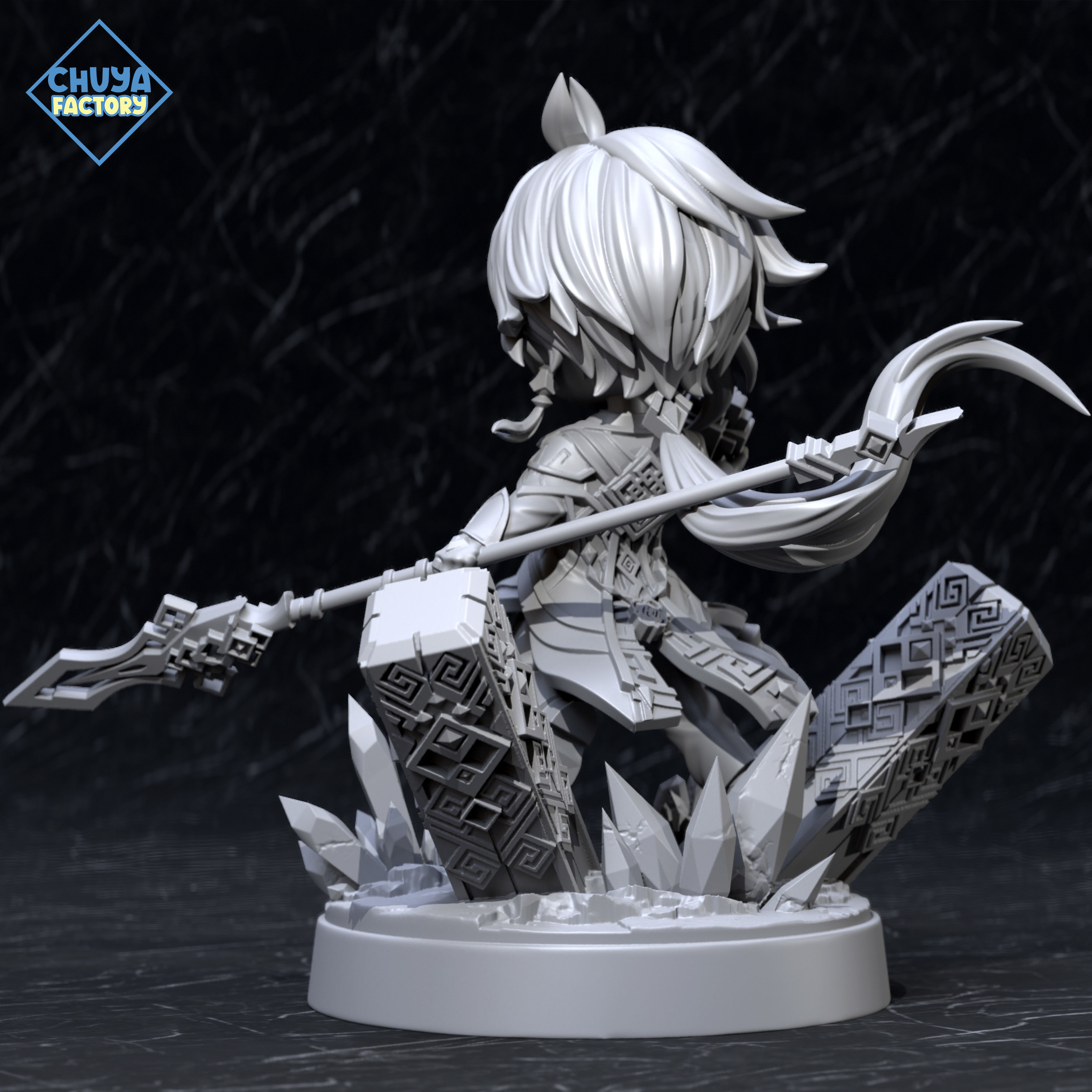Zhongli figurine of character holding sword 3D model 3D printable ...