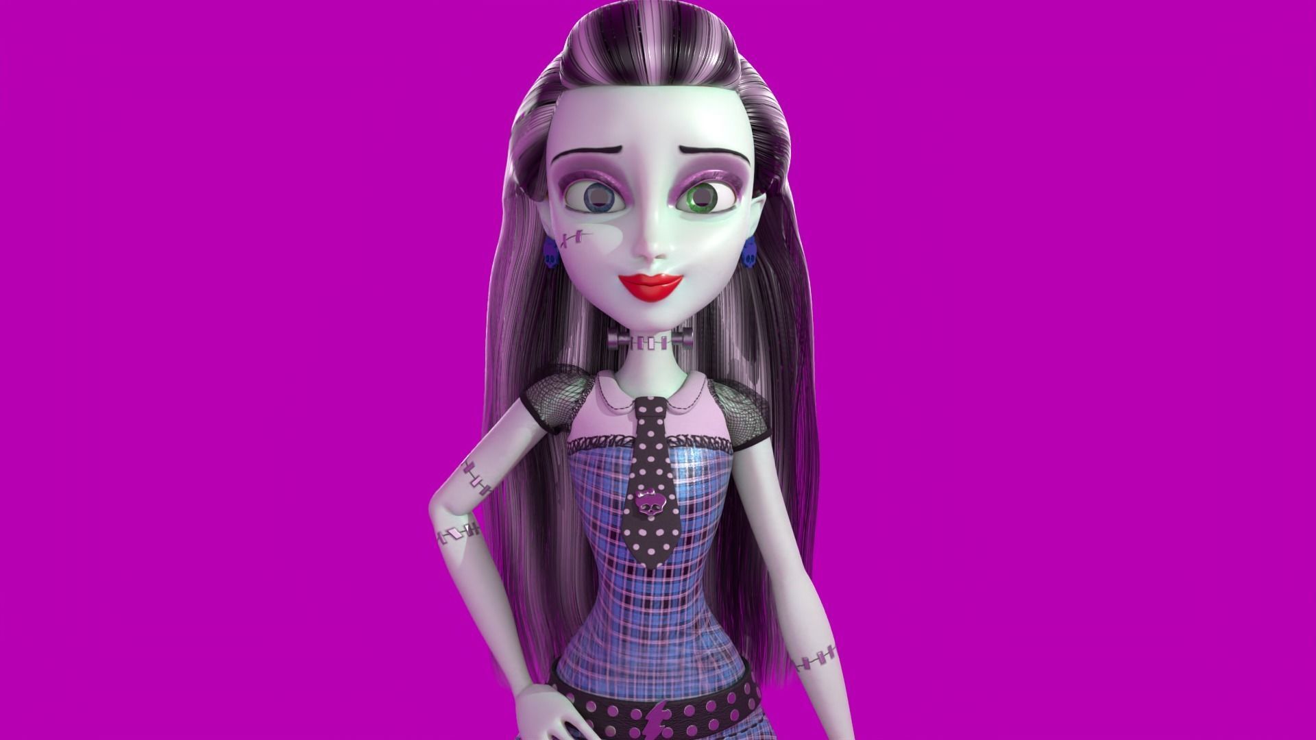 Monster High low-poly base mesh body template rig friendly 3D model ...