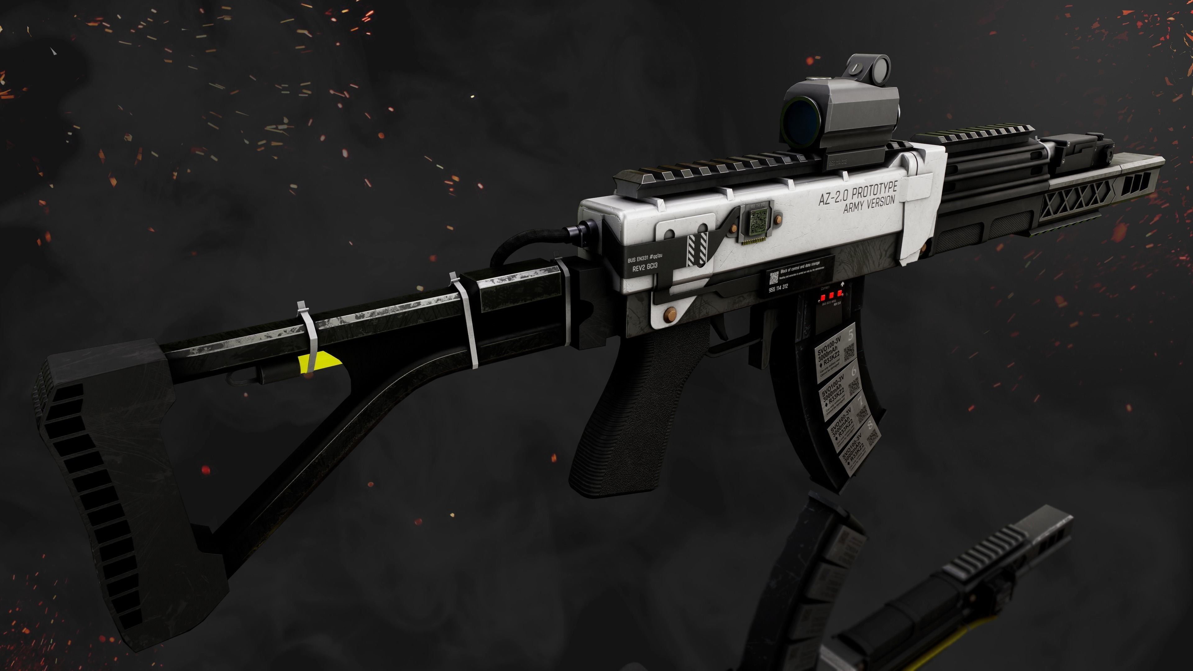 3D model Sci-fi rifle AK series game ready PBR VR / AR / low-poly ...