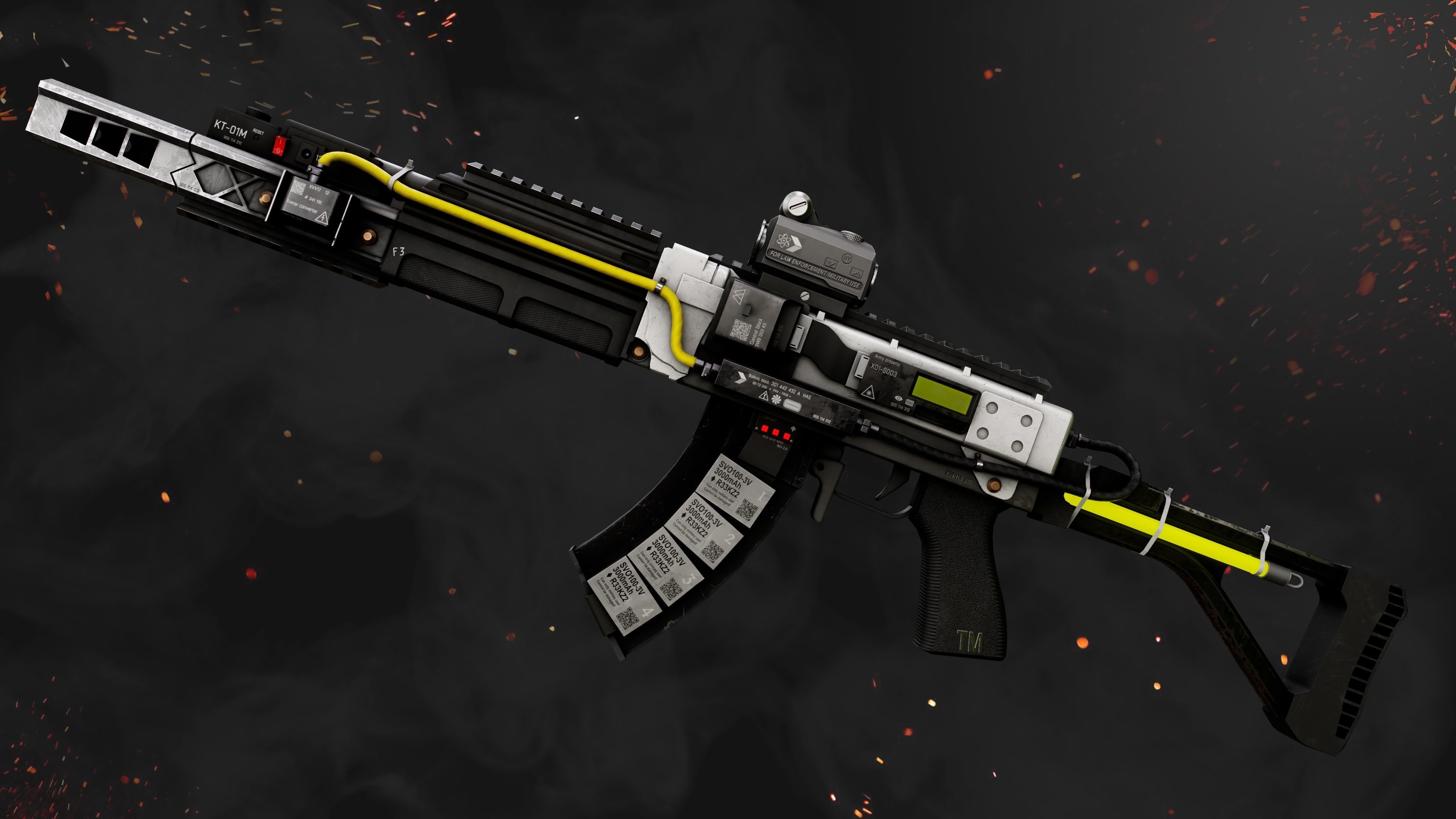 3D model Sci-fi rifle AK series game ready PBR VR / AR / low-poly ...