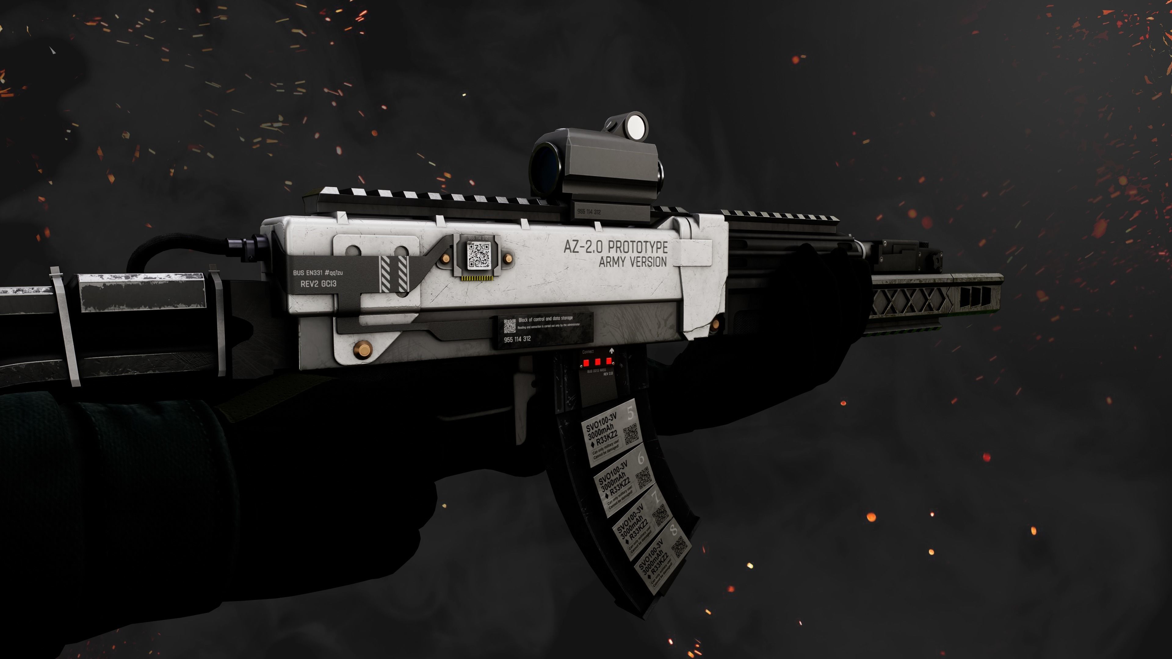 3D model Sci-fi rifle AK series game ready PBR VR / AR / low-poly ...