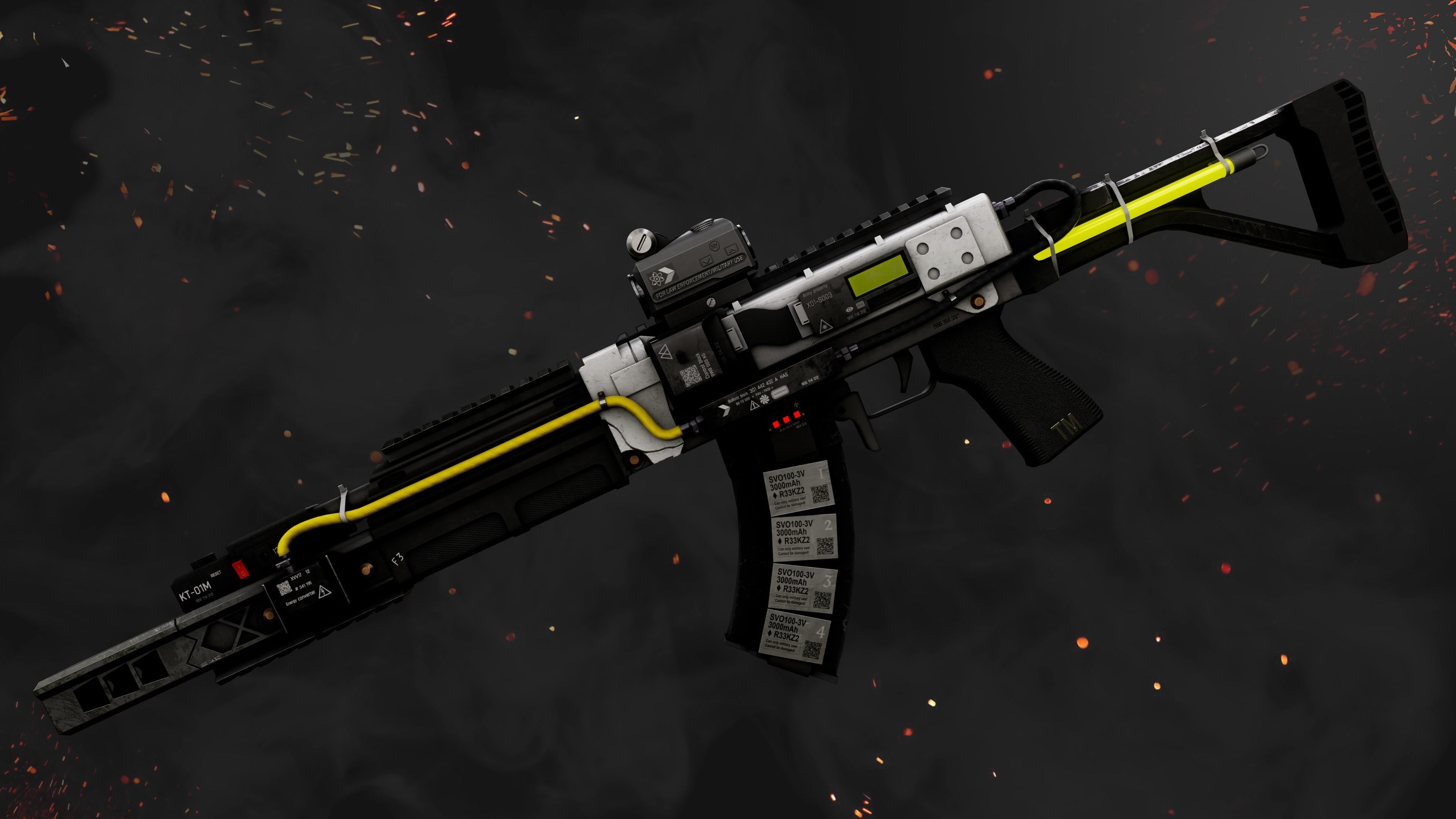 3D model Sci-fi rifle AK series game ready PBR VR / AR / low-poly ...