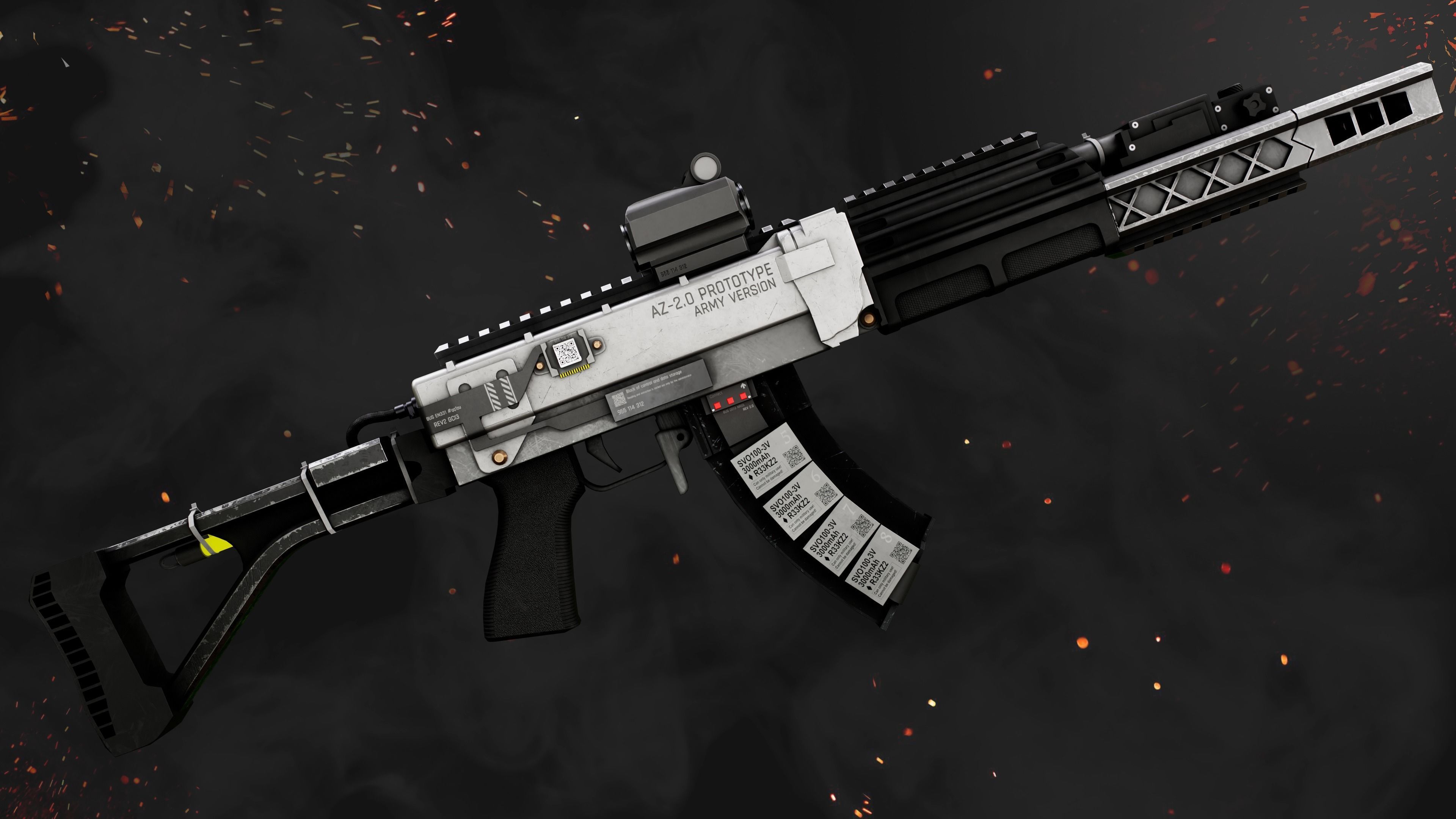 3D model Sci-fi rifle AK series game ready PBR VR / AR / low-poly ...