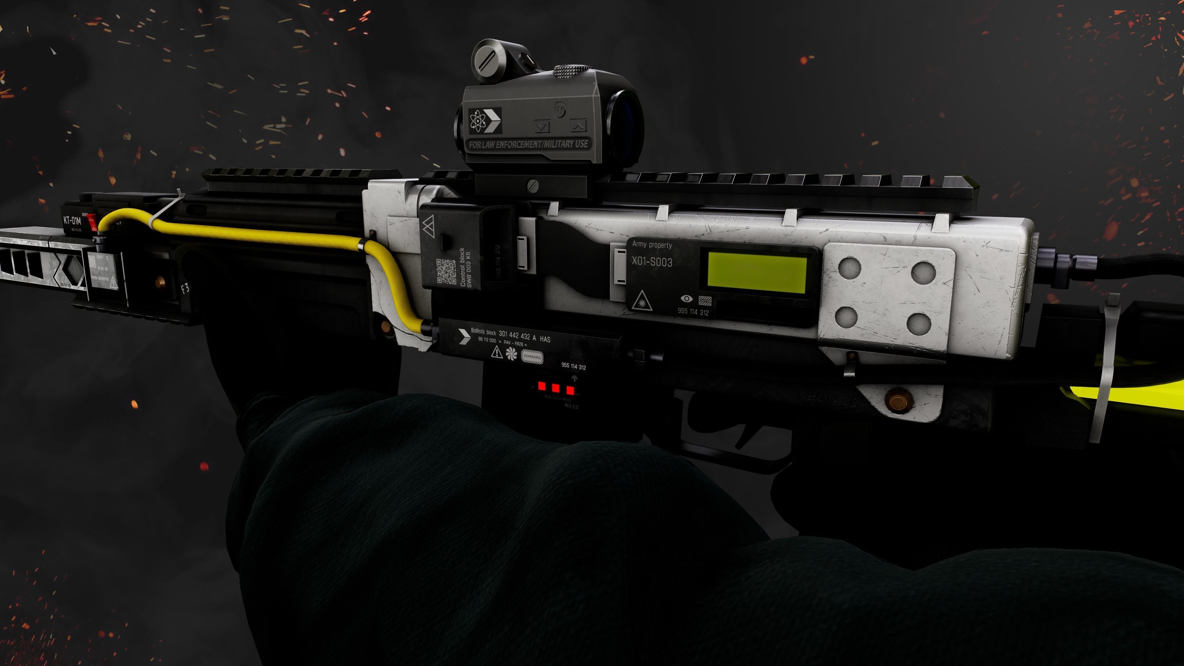 3D model Sci-fi rifle AK series game ready PBR VR / AR / low-poly ...