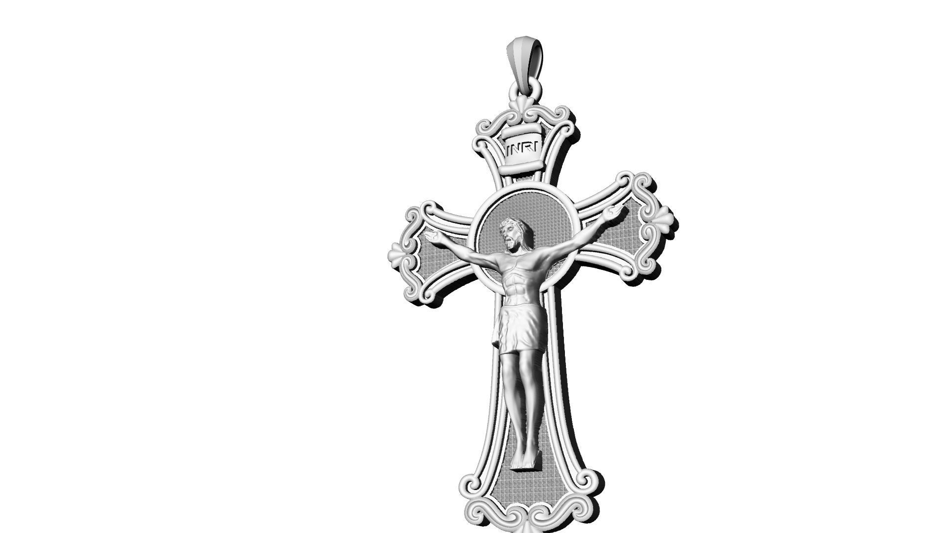 Jesus Cross Inri Pendant 3D model 3D printable | CGTrader
