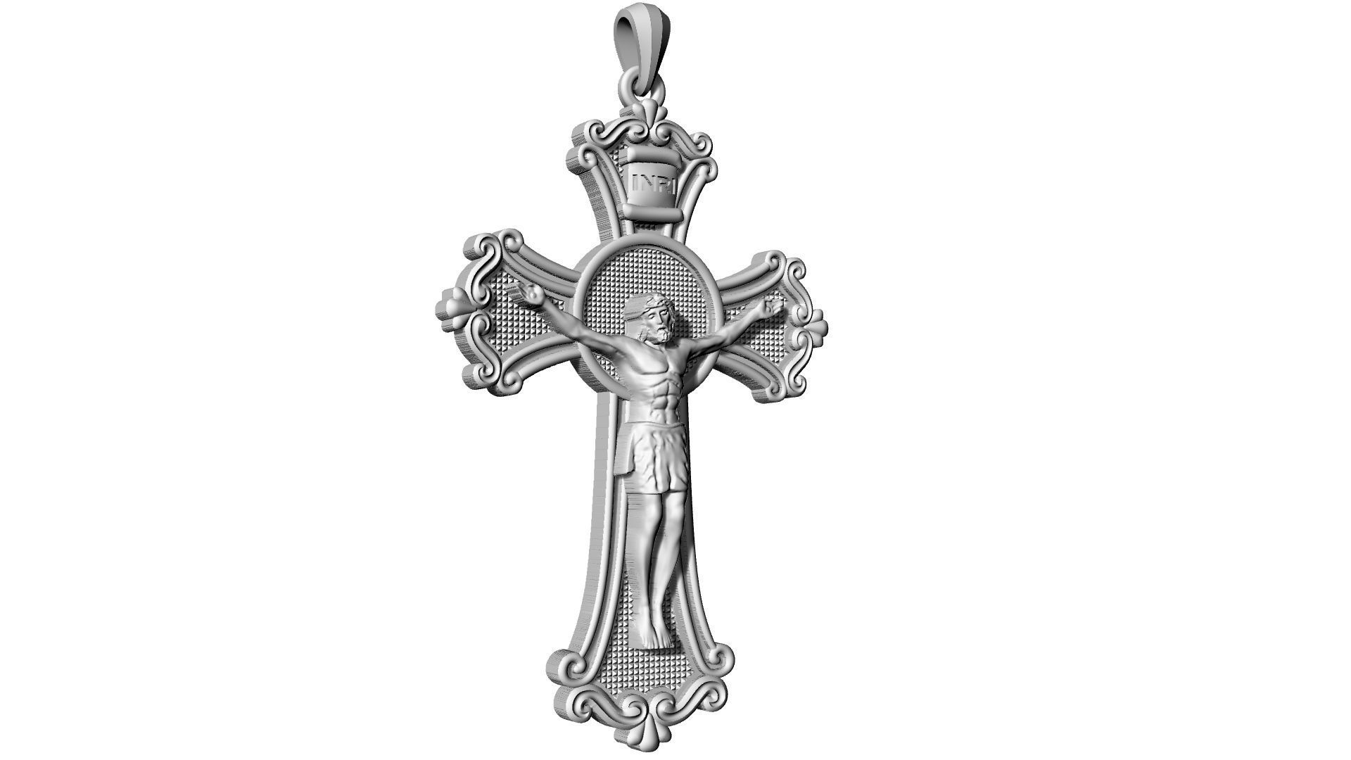 Jesus Cross Inri Pendant 3D model 3D printable | CGTrader