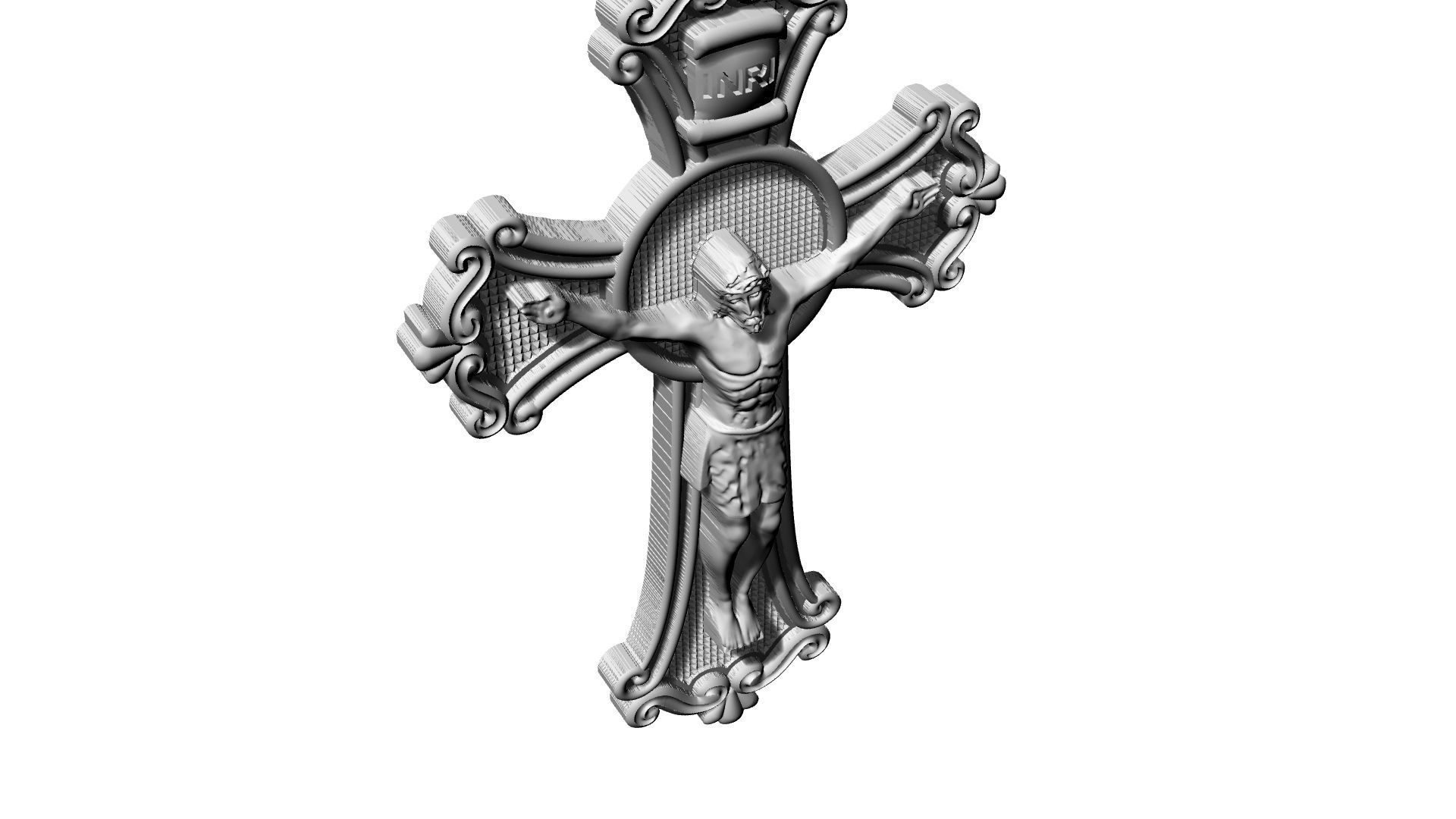 Jesus Cross Inri Pendant 3D model 3D printable | CGTrader