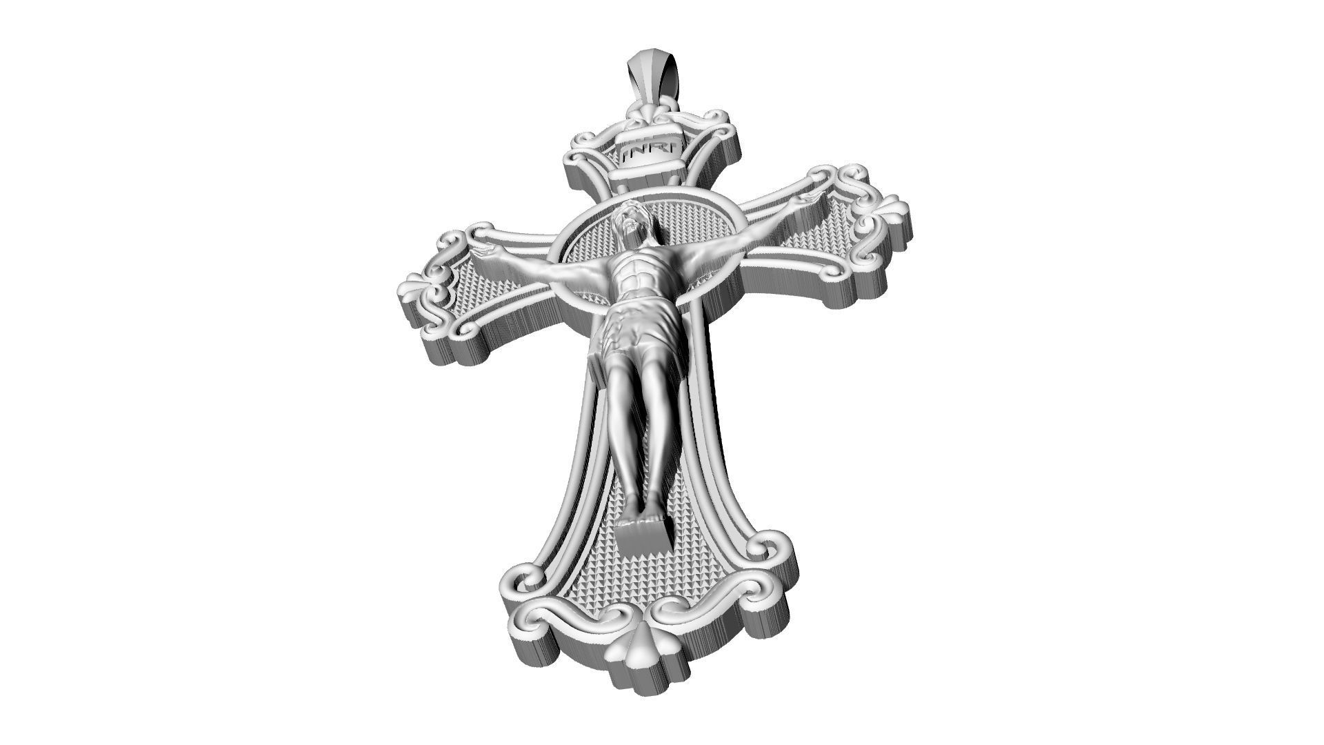Jesus Cross Inri Pendant 3D model 3D printable | CGTrader