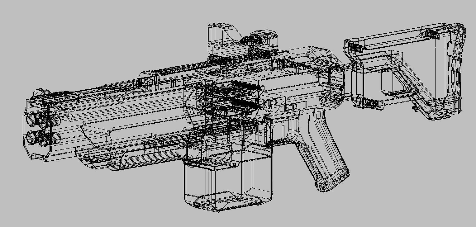 3D model Assault Rifle Concept VR / AR / low-poly | CGTrader
