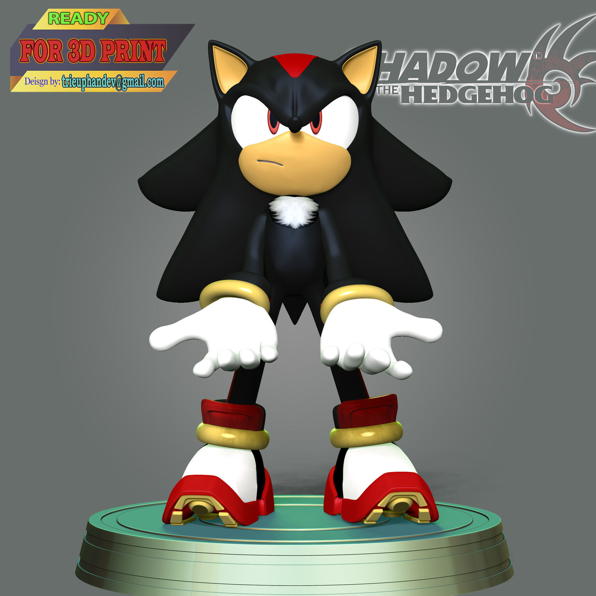 Shadow the Hedgehog 3D model 3D printable | CGTrader