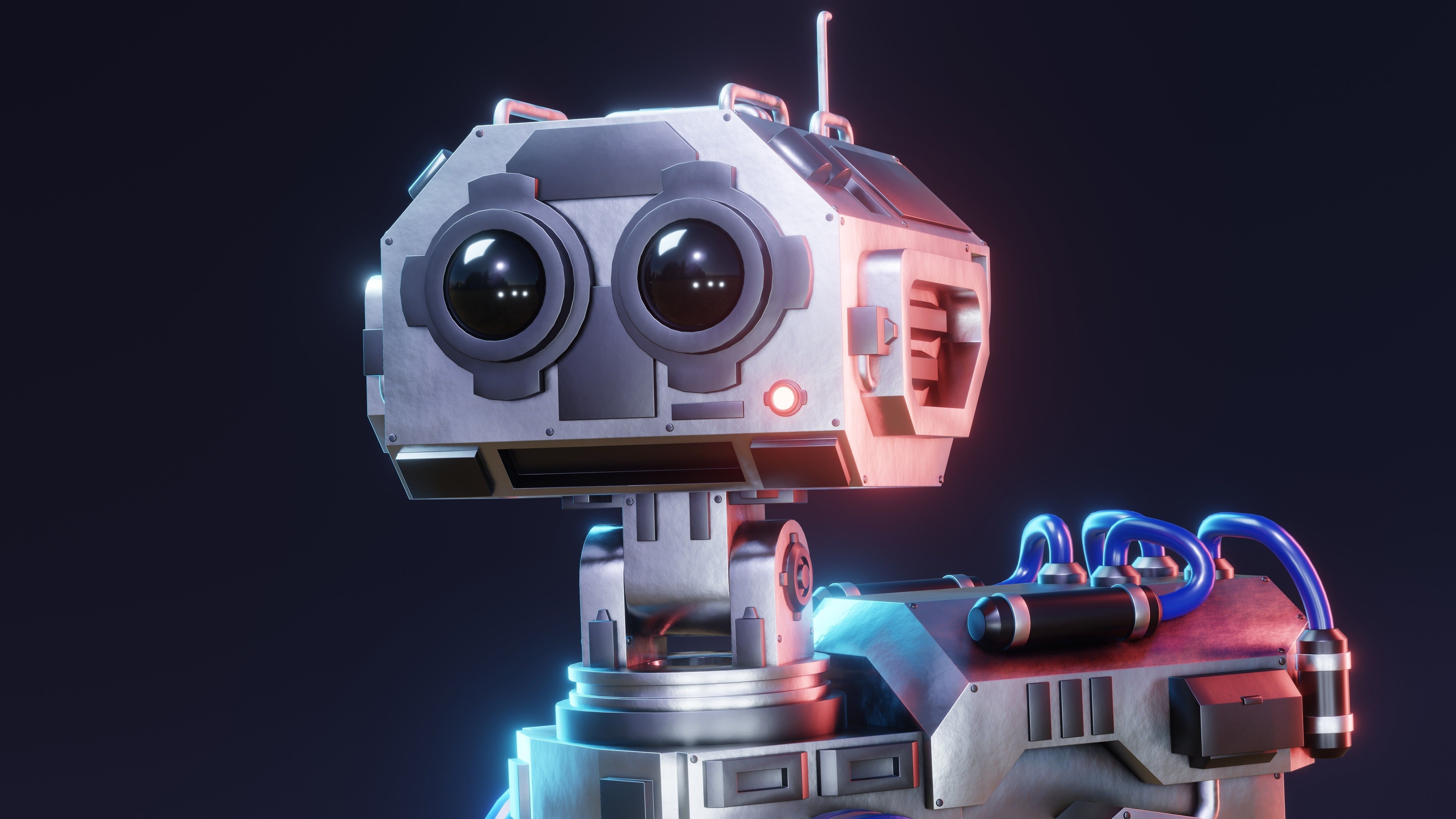 Sci-Fi Mech Robot - Rigged - Blender Eevee 3D model animated rigged ...