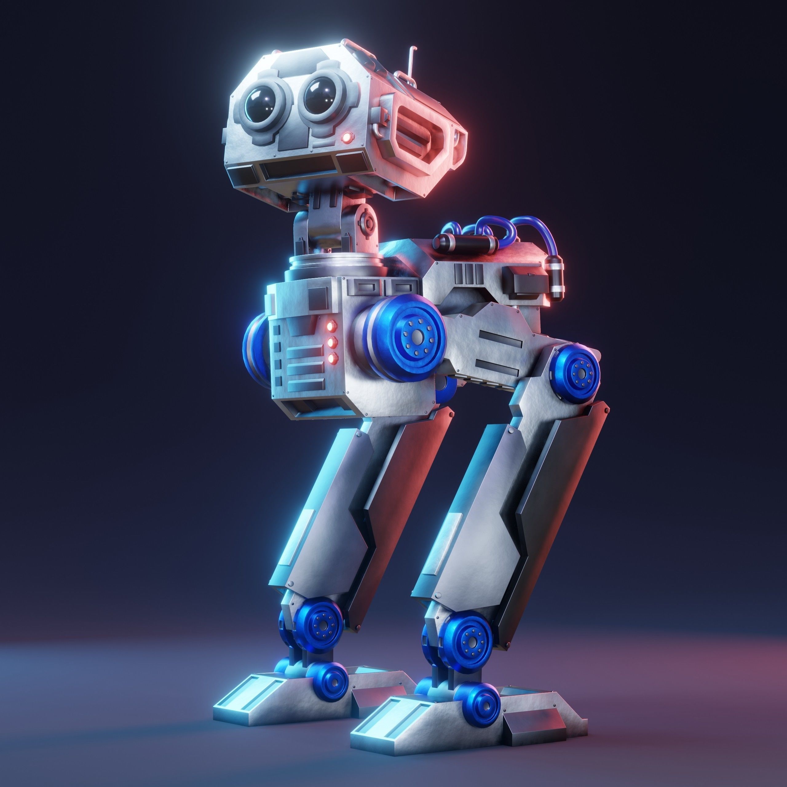 Sci-Fi Mech Robot - Rigged - Blender Eevee 3D model animated rigged ...