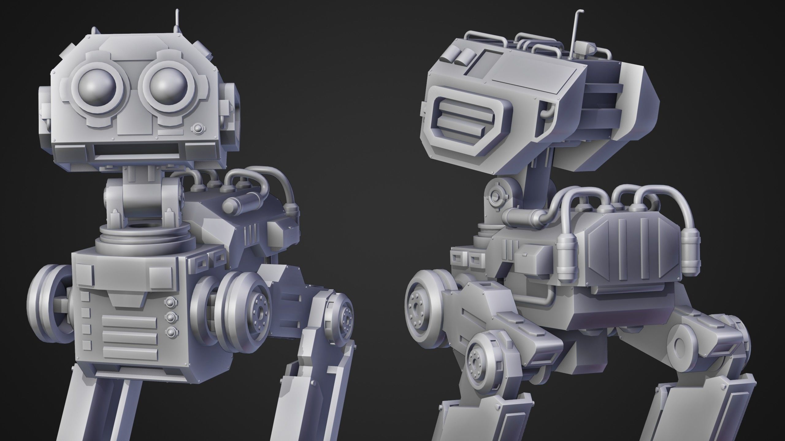 Sci-Fi Mech Robot - Rigged - Blender Eevee 3D model animated rigged ...