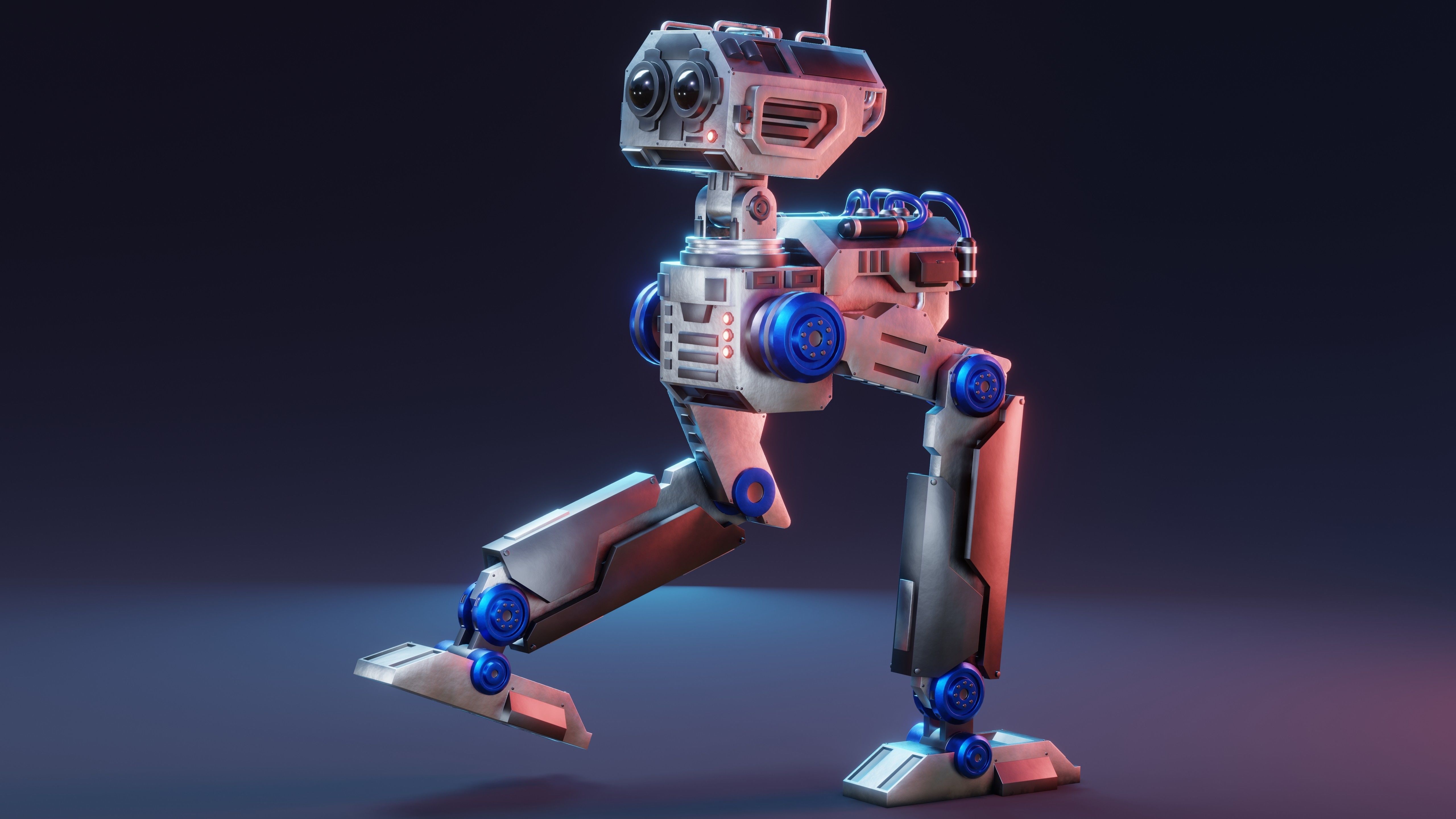 Sci-Fi Mech Robot - Rigged - Blender Eevee 3D model animated rigged ...