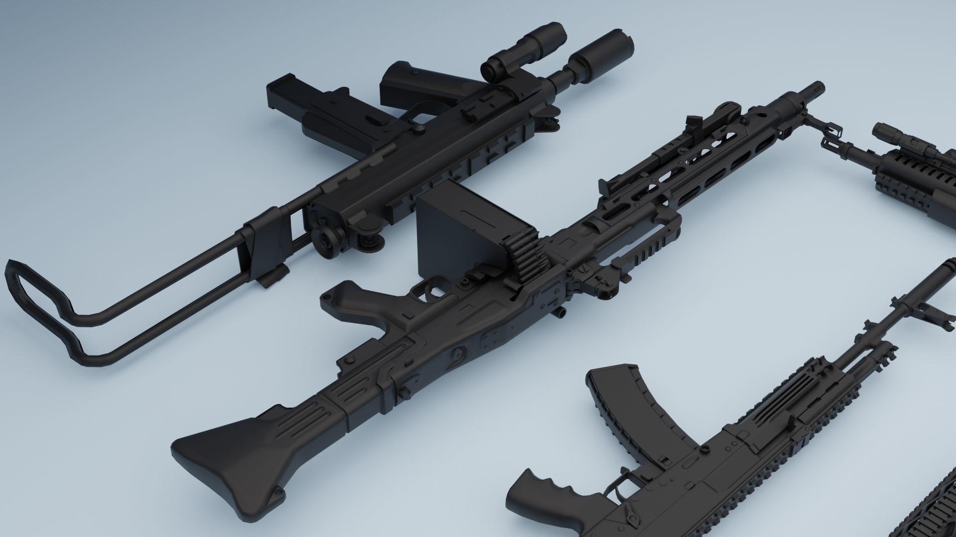 3D Gun Kitbash Game Ready Vol 02 3D model | CGTrader