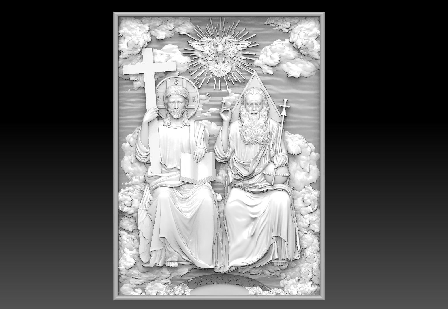 holy trinity cnc relief 3D model 3D printable | CGTrader