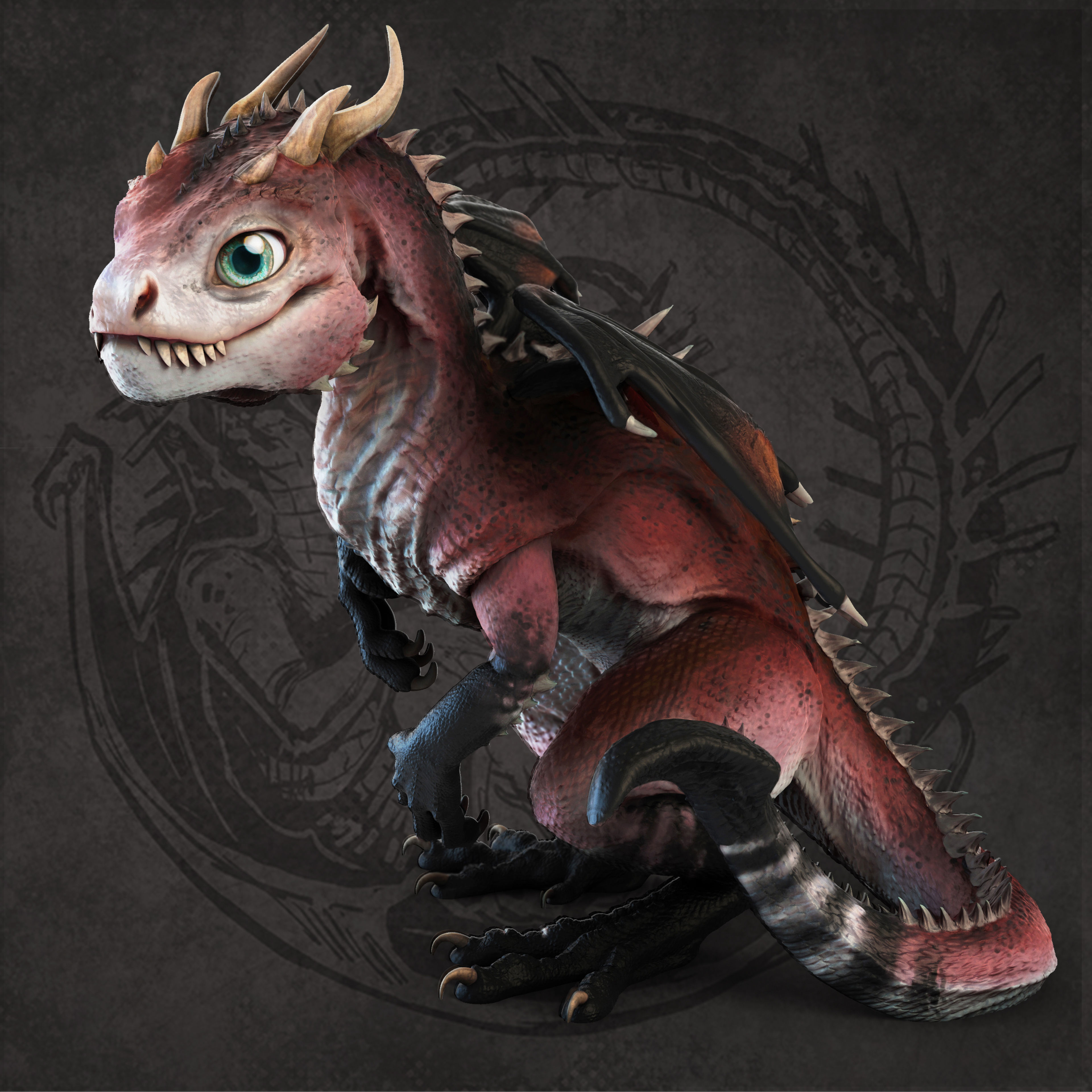 spiky dragon 3D model 3D printable | CGTrader