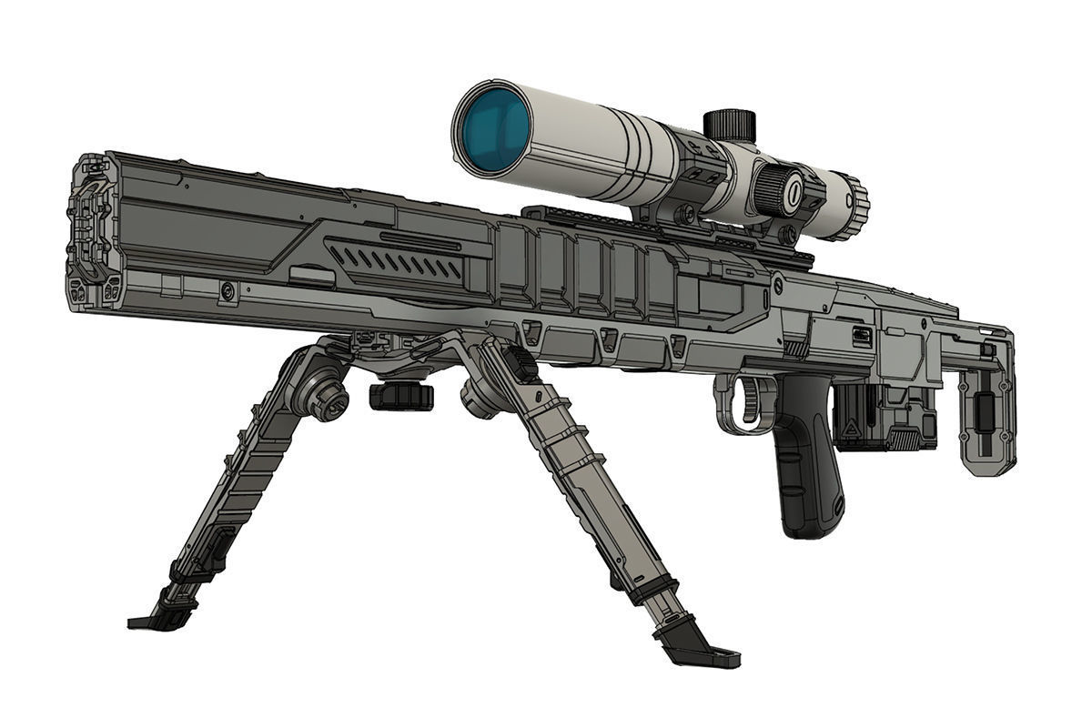 sniper rifle - sci fi 3D model | CGTrader