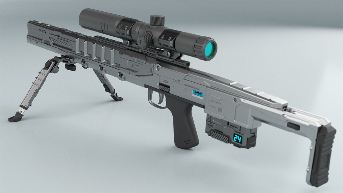 sniper rifle - sci fi 3D model | CGTrader
