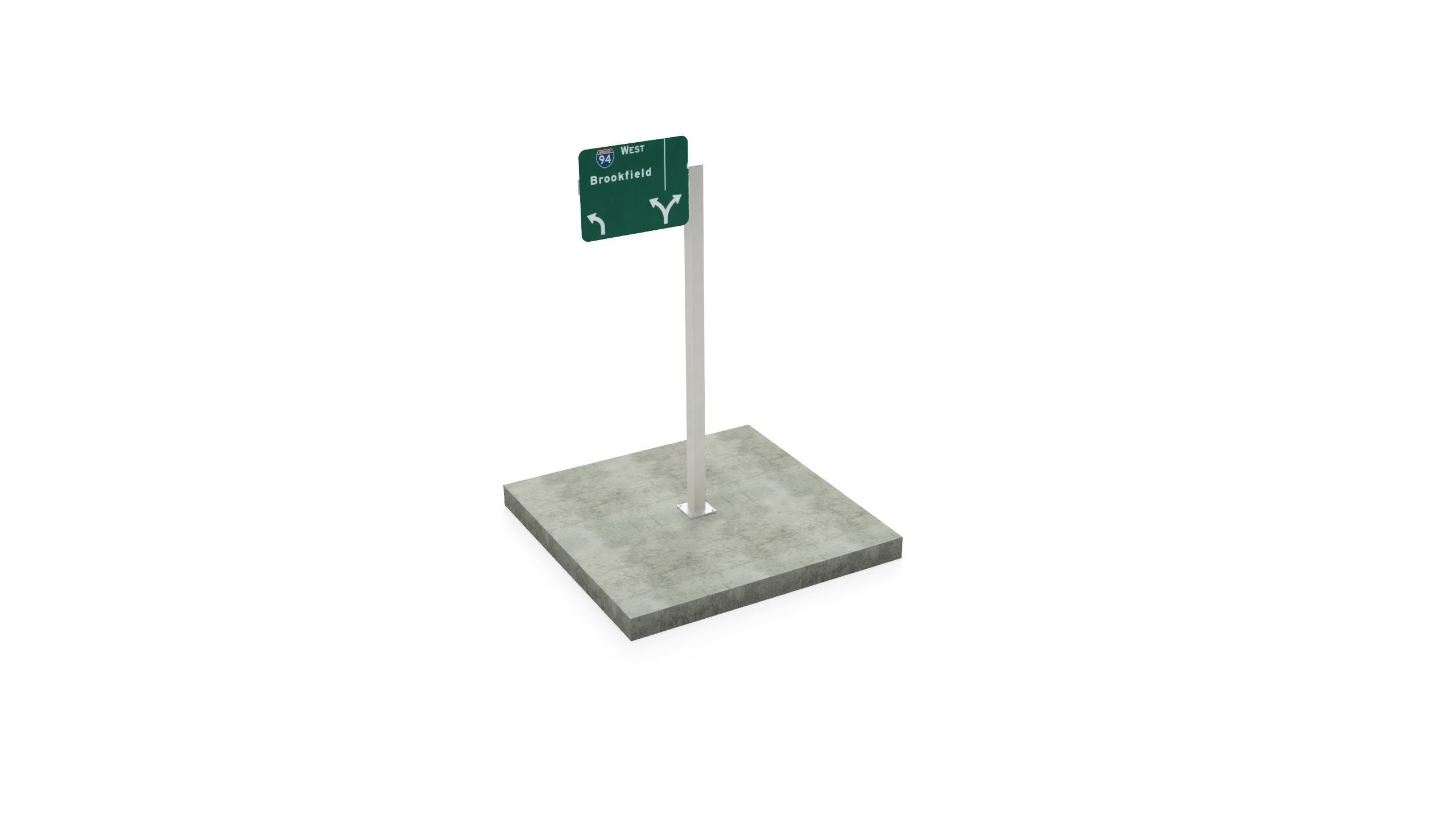 Highway Sign Place Signs Exit Drive free 3D model | CGTrader