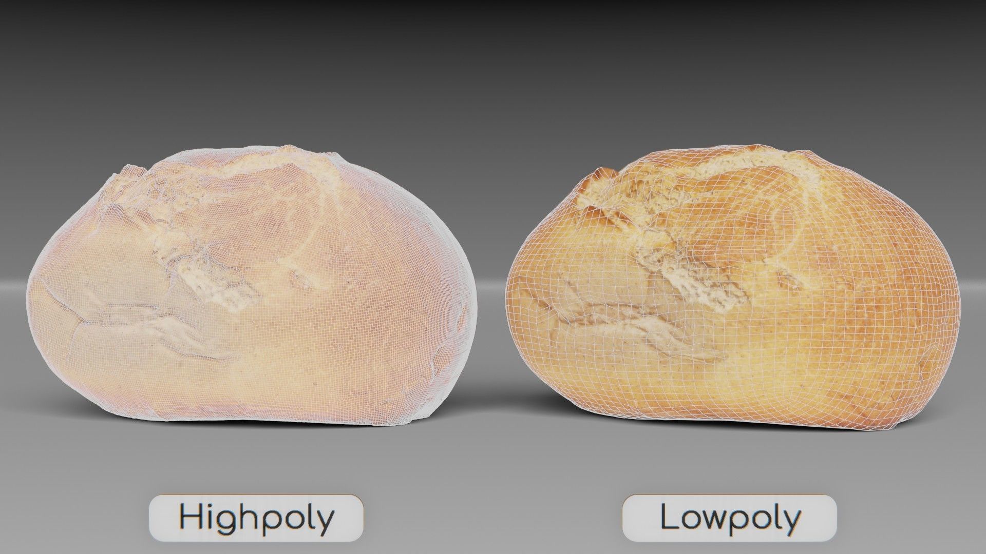 3D model Bun - Highpoly and Lowpoly model VR / AR / low-poly | CGTrader