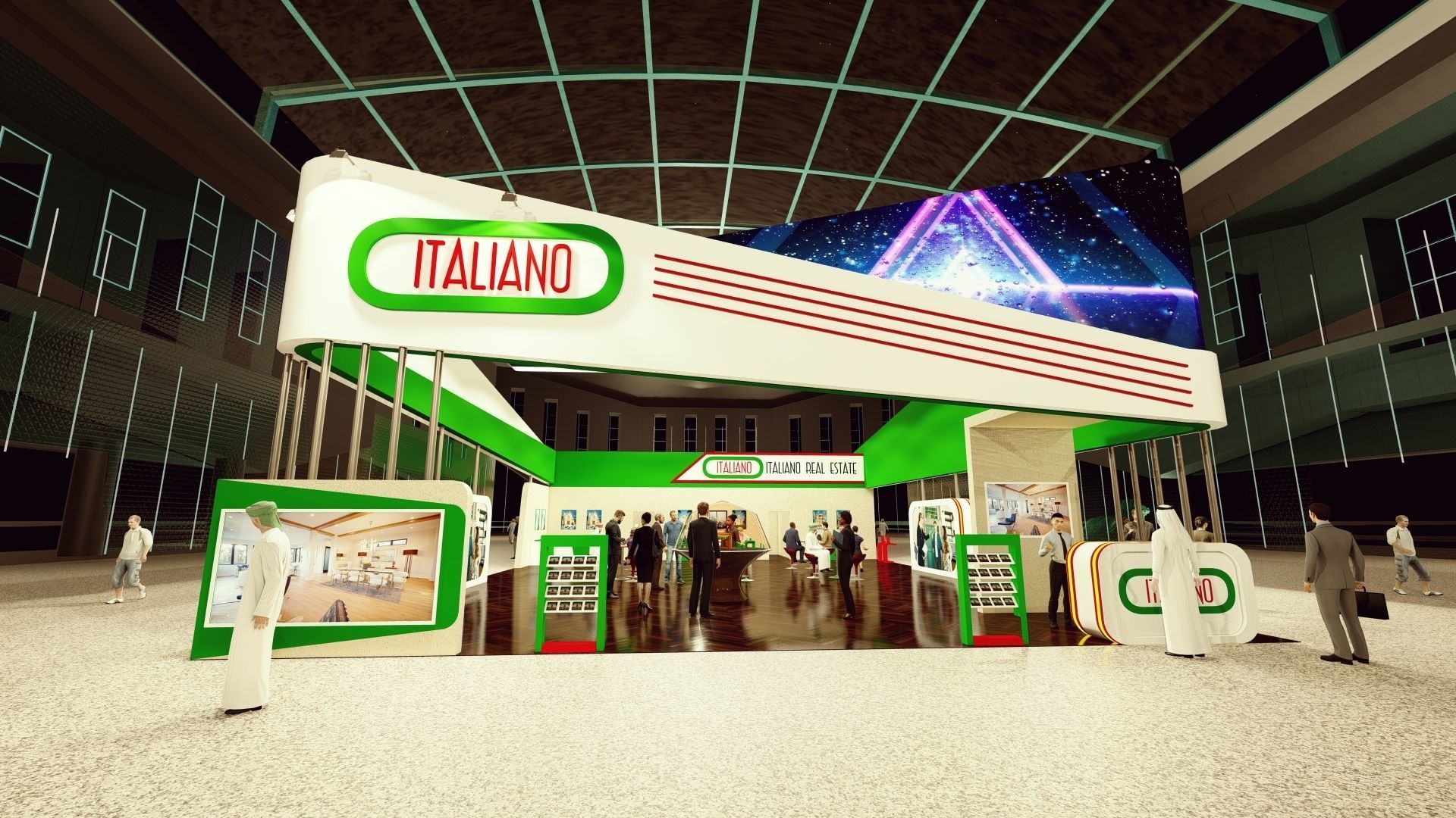 Italiano special stand Booth Design and the render in lumion 3D model ...