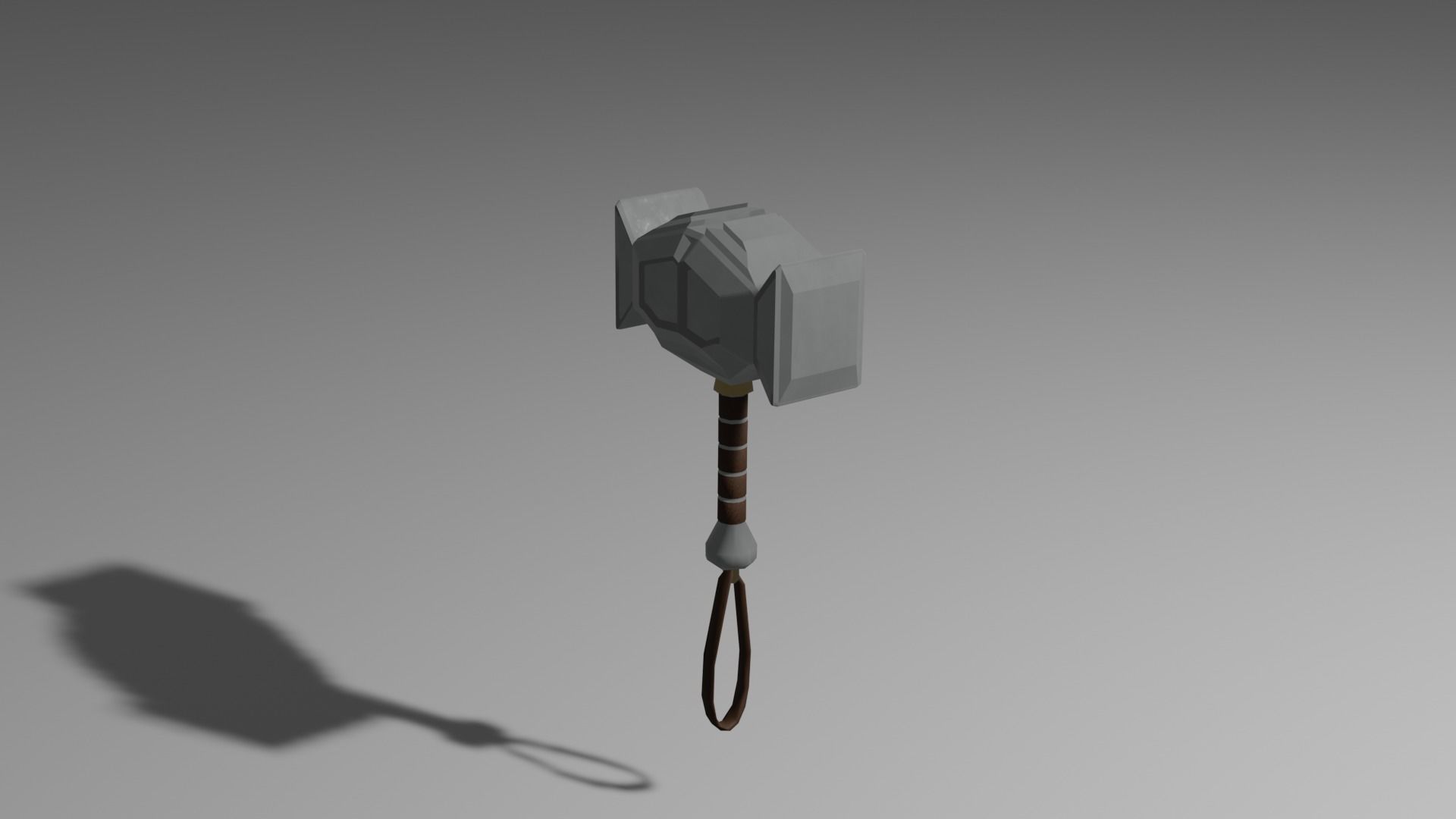 Mjolnir 3D model hammer with shadow free VR / AR / low-poly 3D model ...