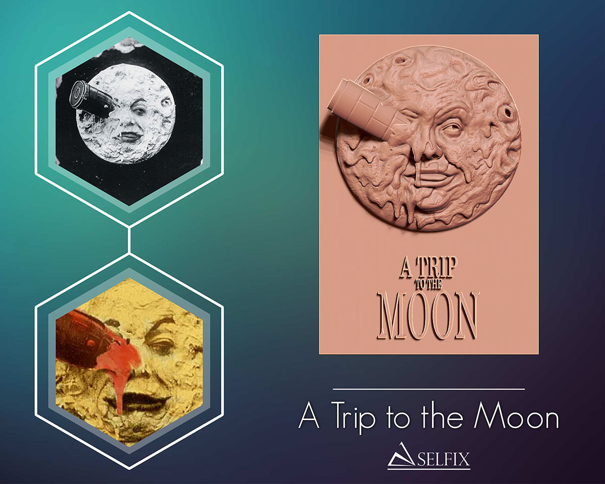 A Trip to the Moon Relief 3D model 3D printable | CGTrader