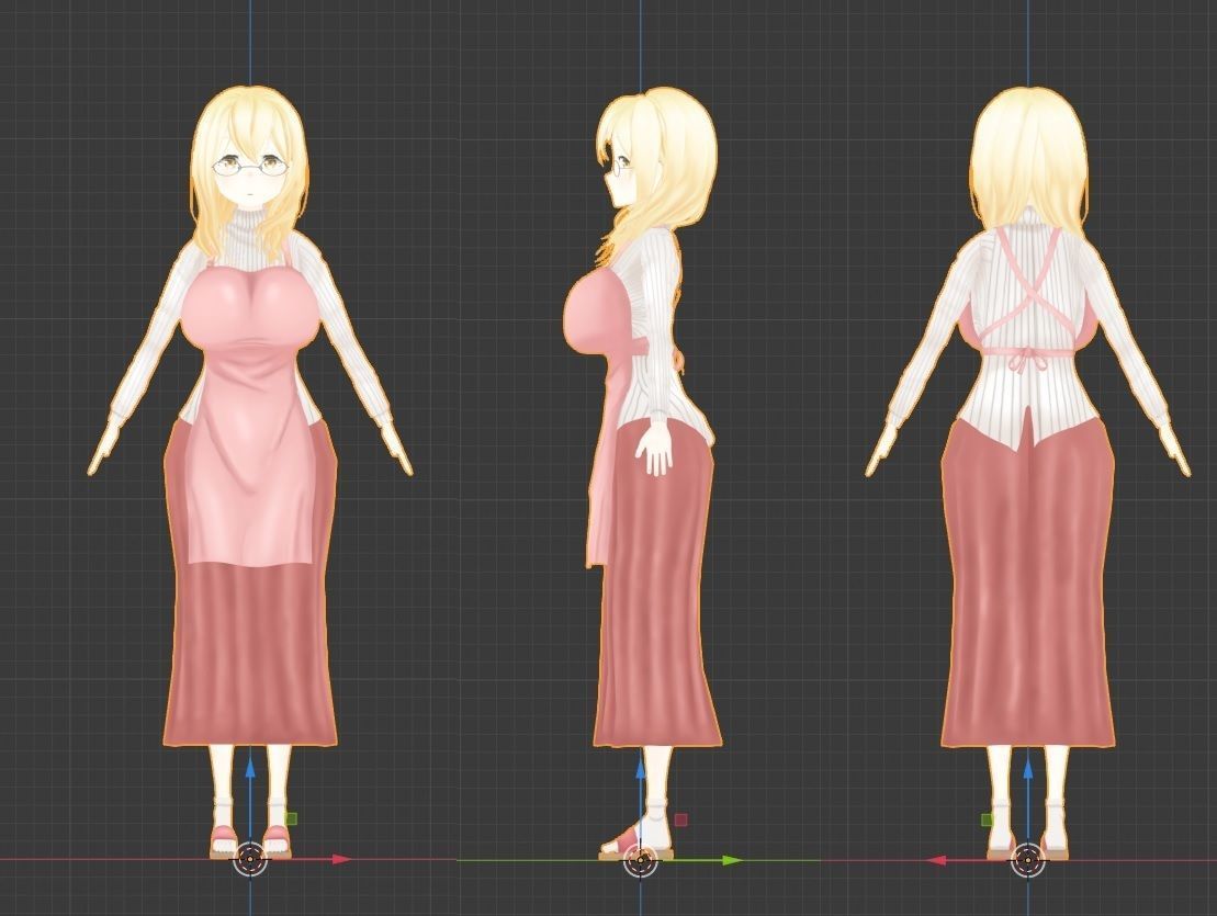 VRM VRC anime 3d Char - sunohara ayaka 3D model rigged | CGTrader