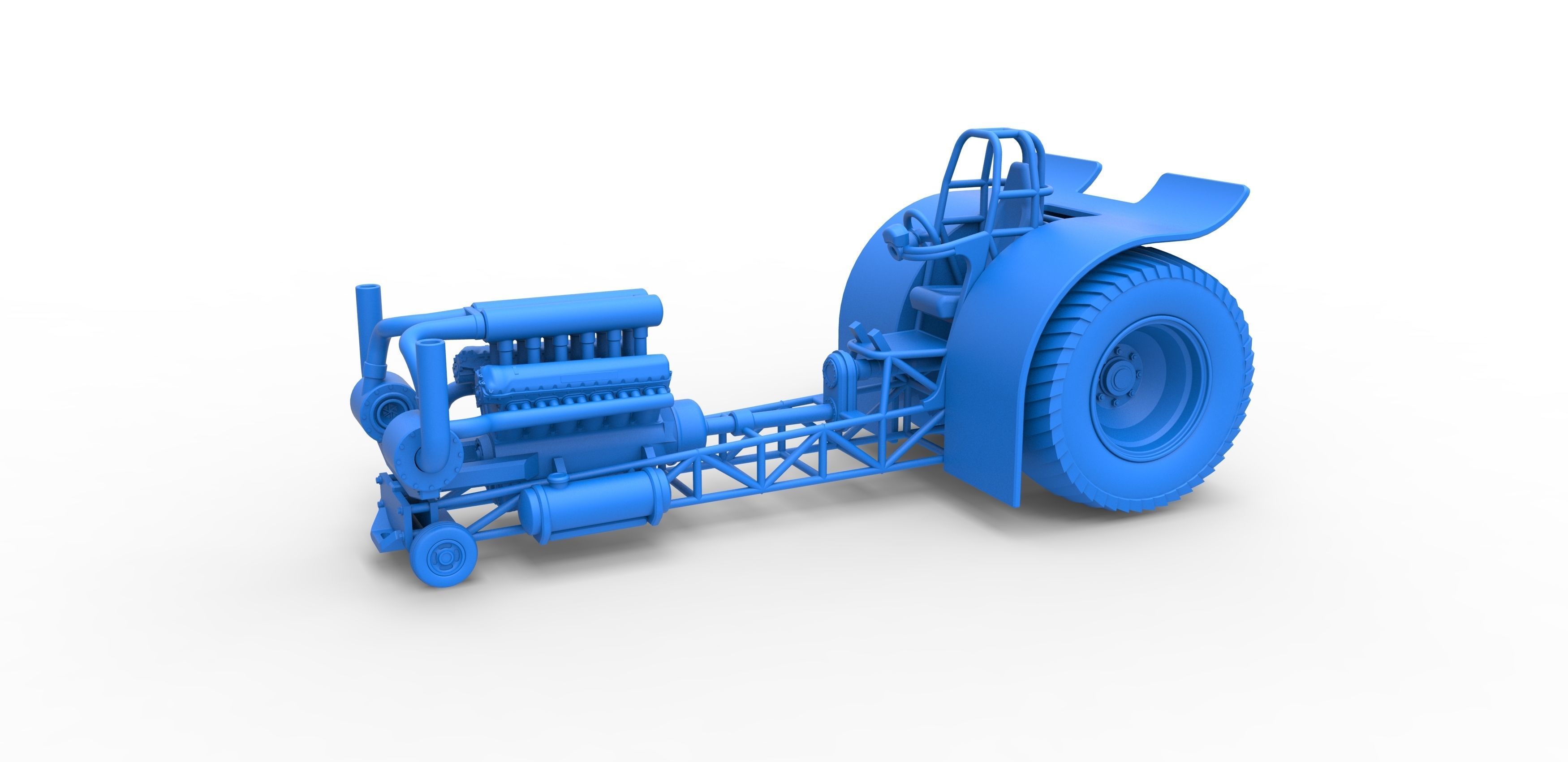 Pulling tractor with turbo engine V12 Scale 1 to 25 3D model 3D ...