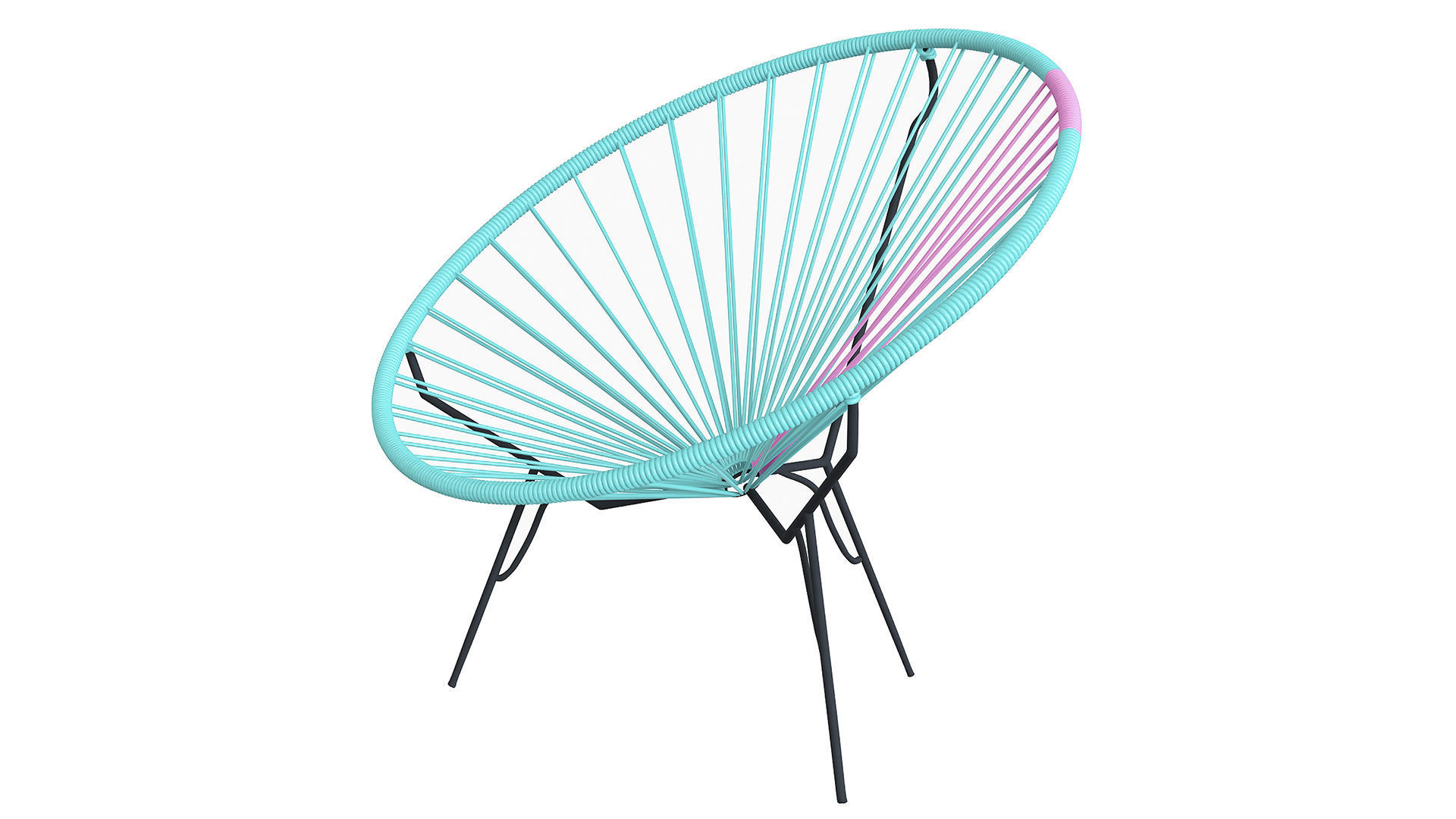 Acapulco blue round chair autentic 3D model | CGTrader
