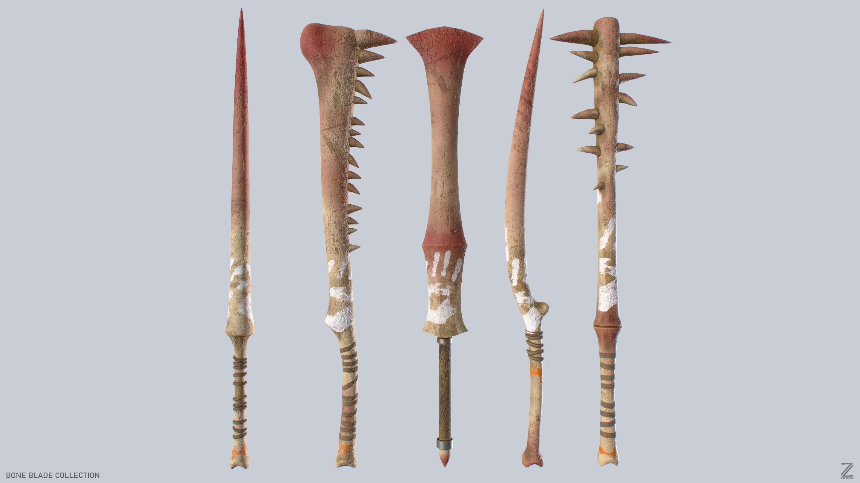 Bone blade collection VR / AR / low-poly | CGTrader