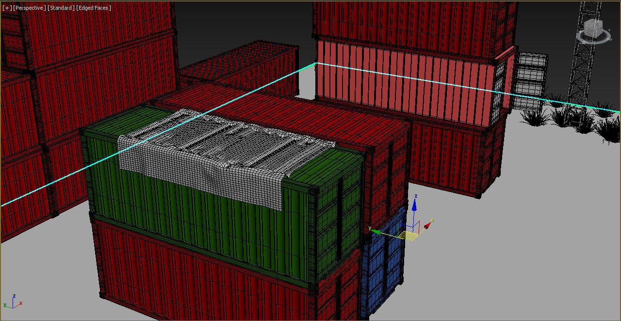 3D model Ship container yard VR / AR / low-poly | CGTrader
