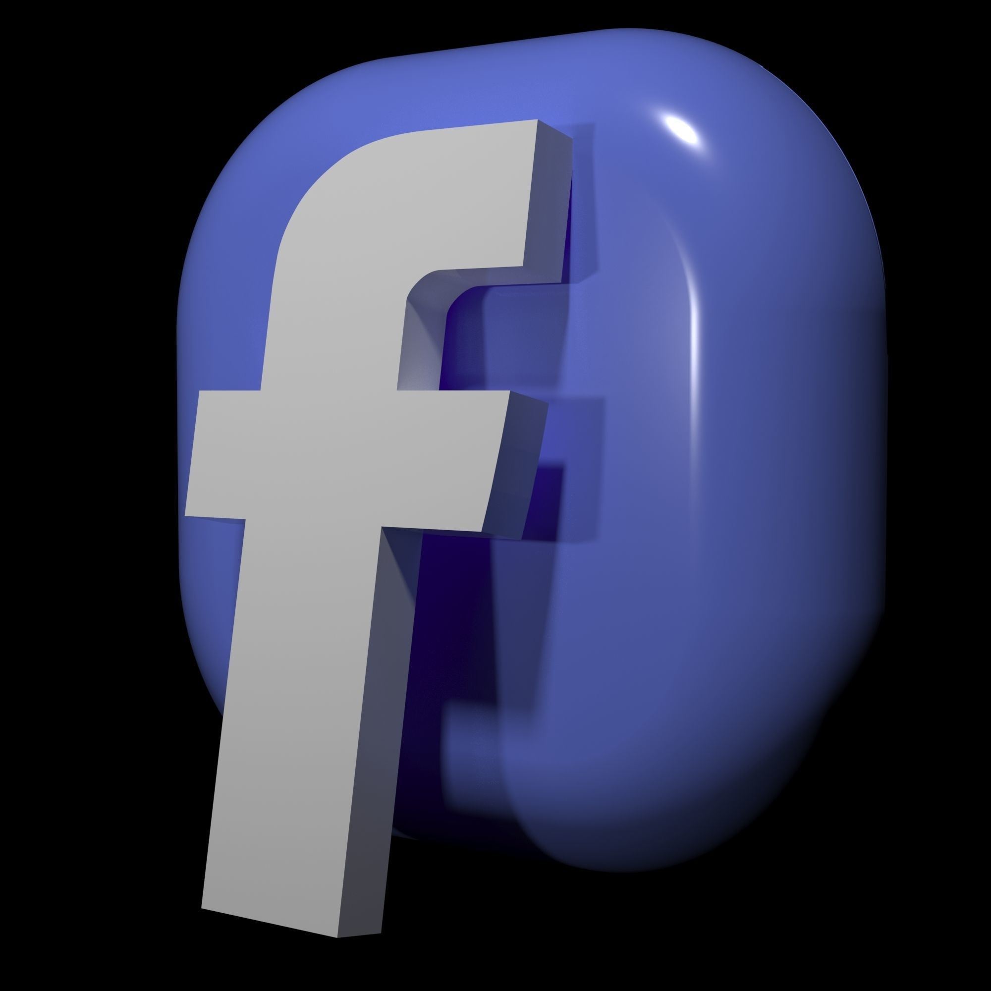 3D model Facebook logo Icon Low-poly 3D model VR / AR / low-poly | CGTrader