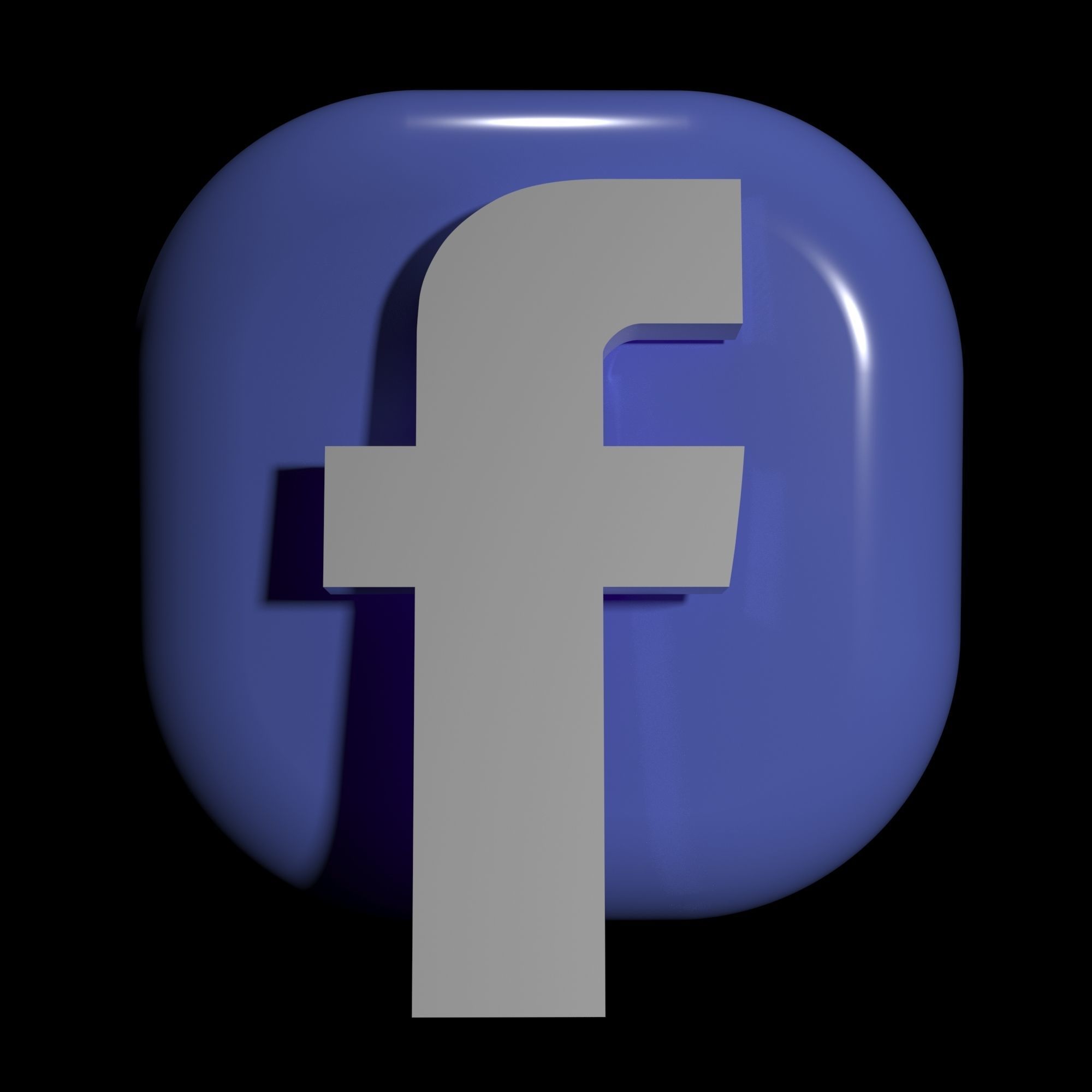 3D model Facebook logo Icon Low-poly 3D model VR / AR / low-poly | CGTrader